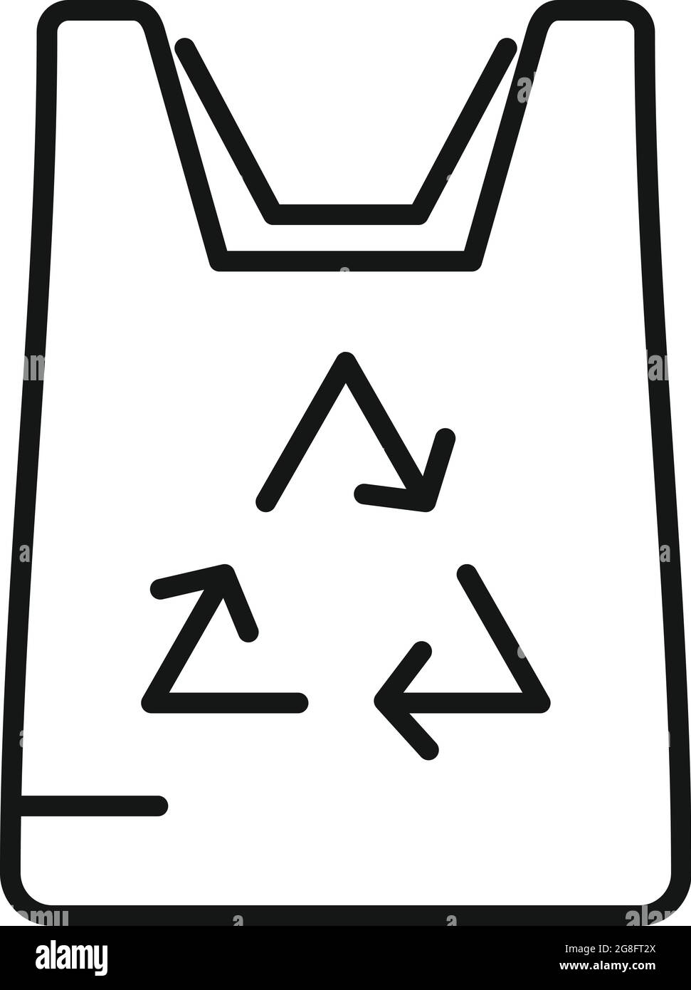 Paper recycle bag icon outline vector. Eco fabric. Handle paper bag ...