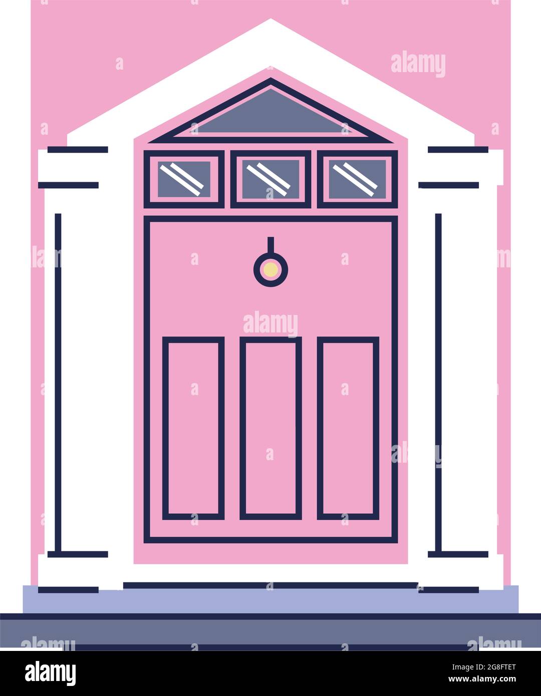 pink front door Stock Vector Image & Art - Alamy