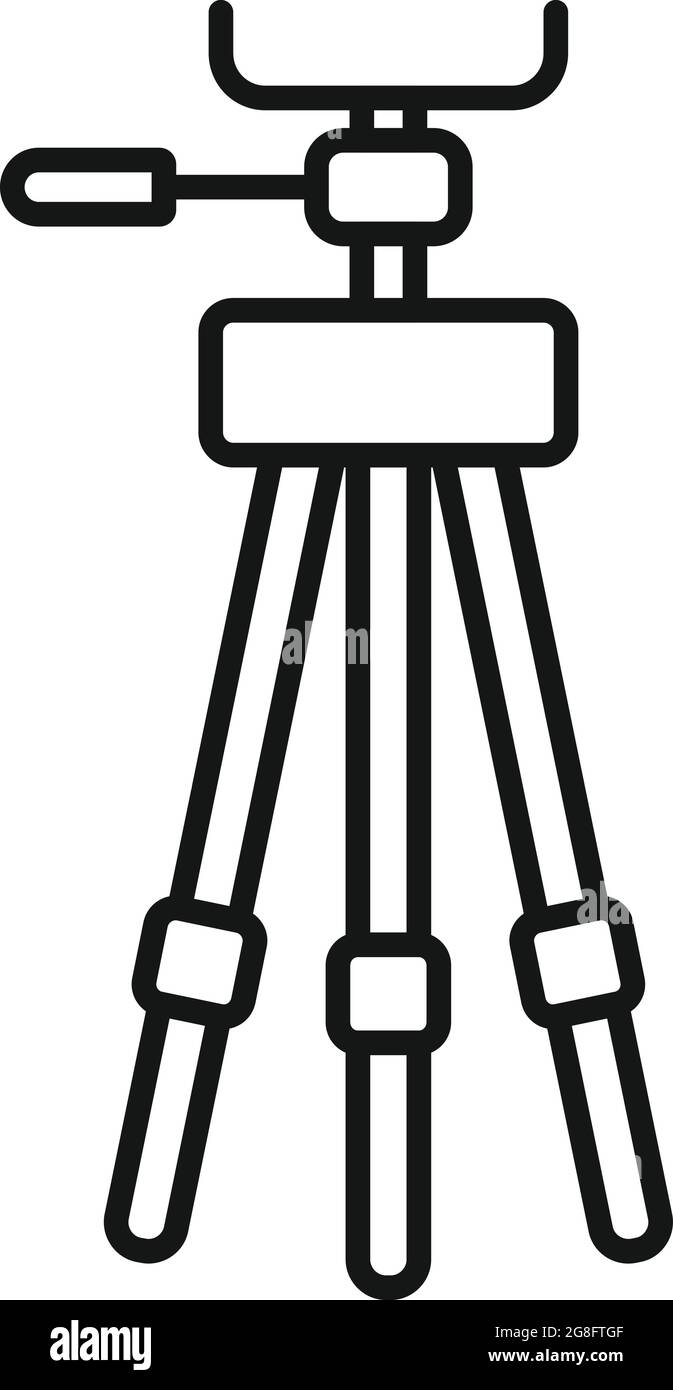 Camera With Tripod Clip Art Black And White