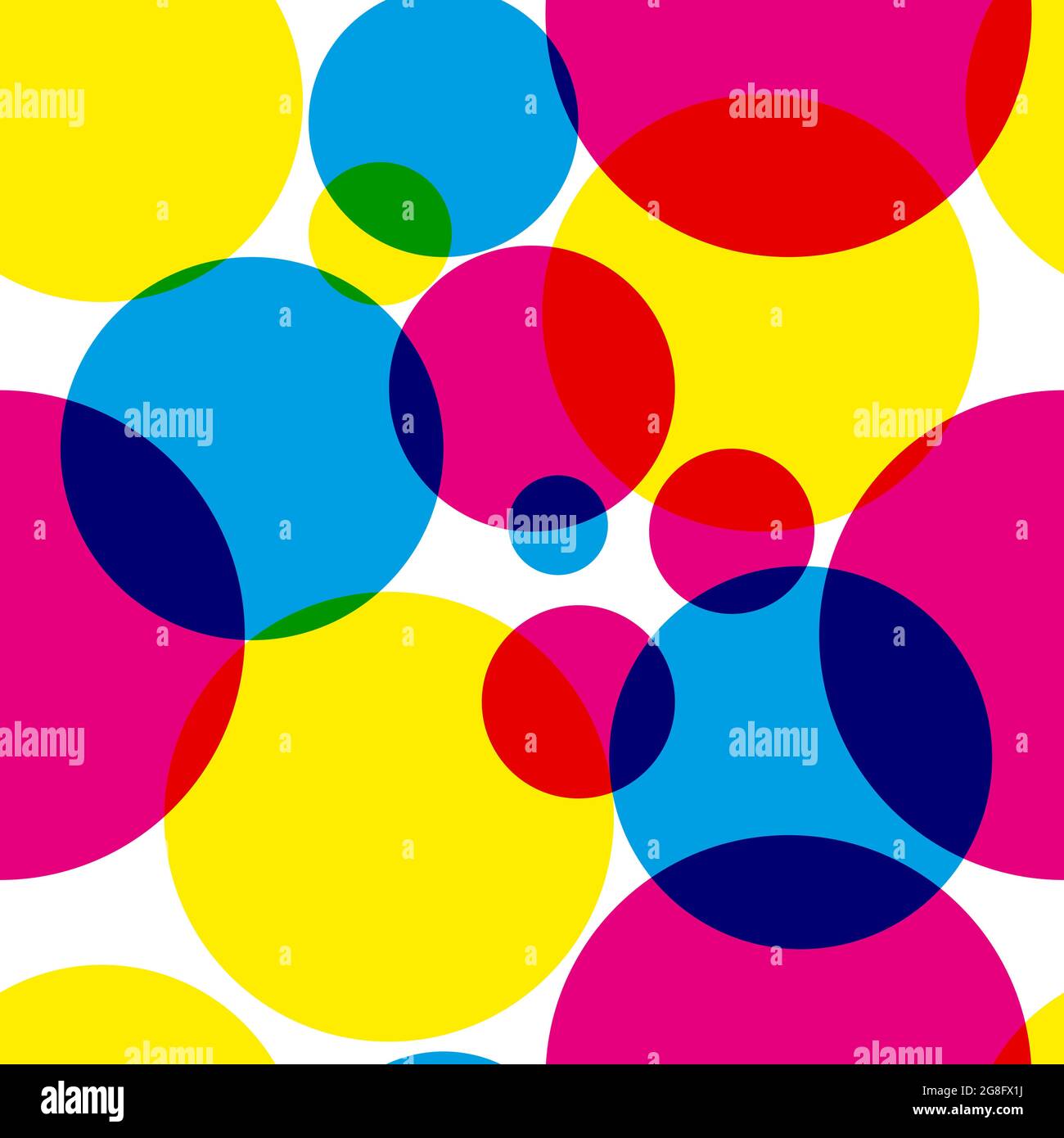 Seamless pattern with circles with CMY and RGB colors. Background with ...
