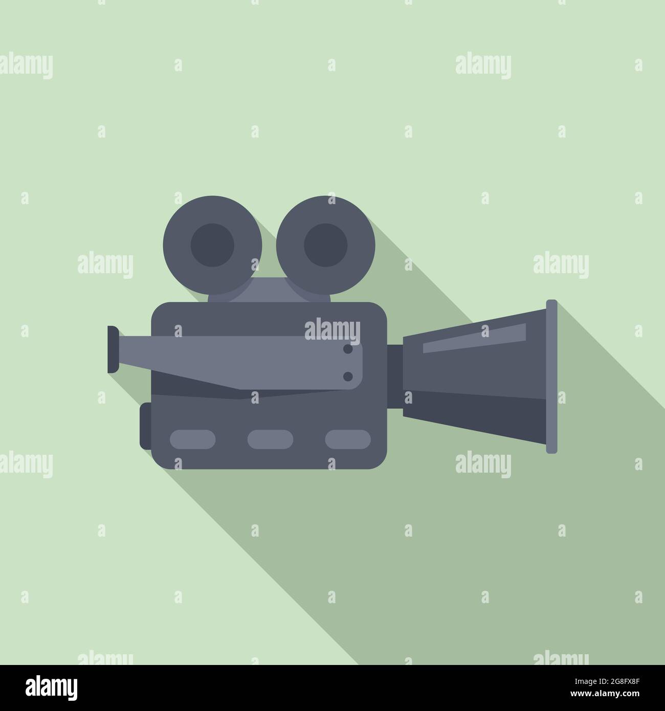 Reel cinema camera icon flat vector. Video camcorder. Record ...