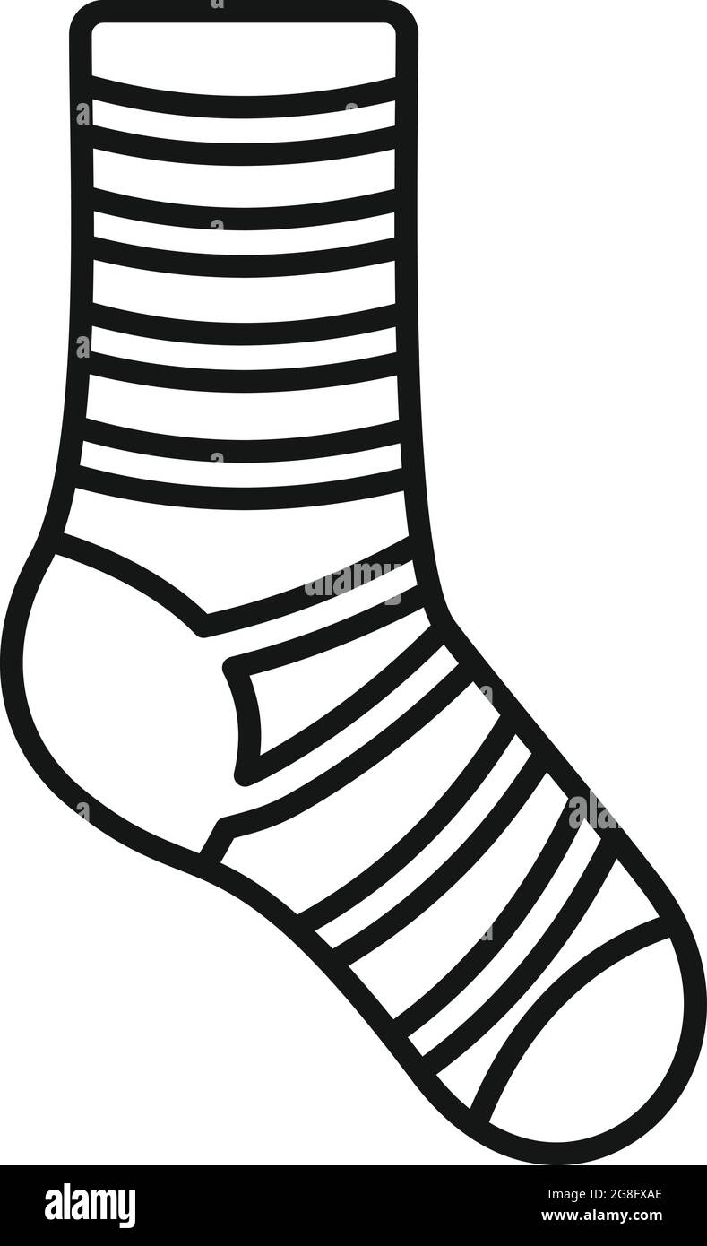 Cotton sock icon outline vector. Winter sock. Wool item Stock Vector ...