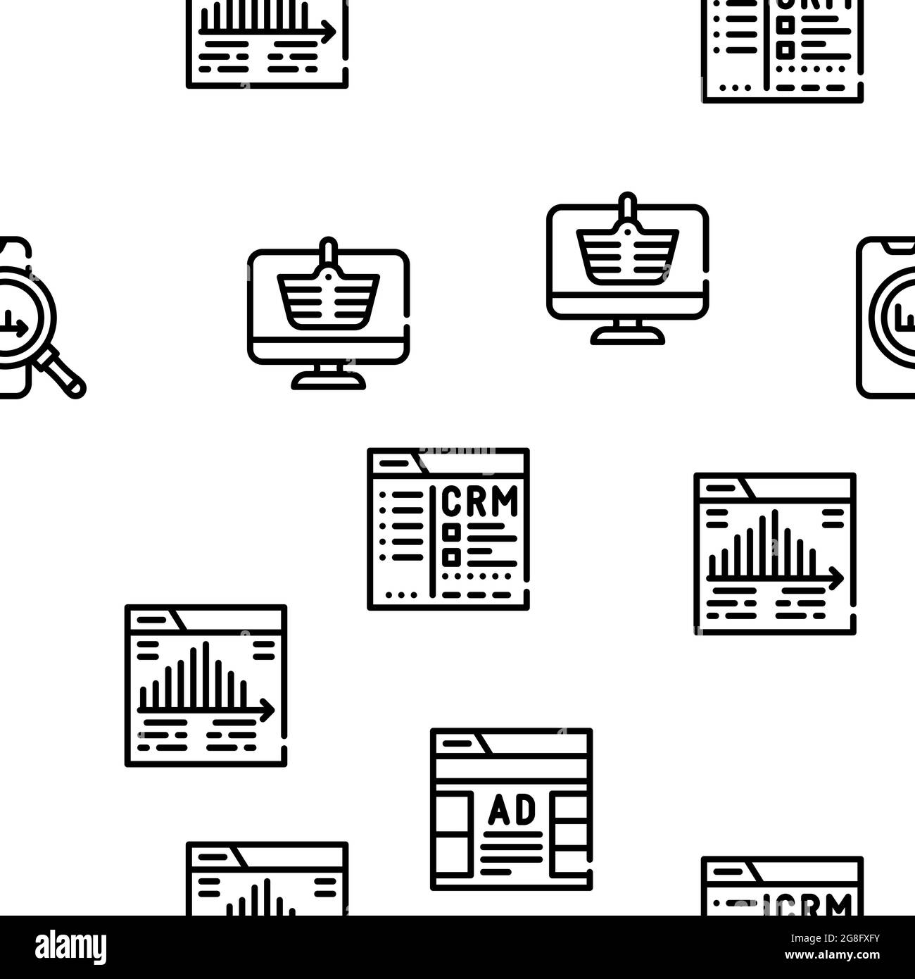 Digital Marketing Vector Seamless Pattern Stock Vector Image & Art - Alamy