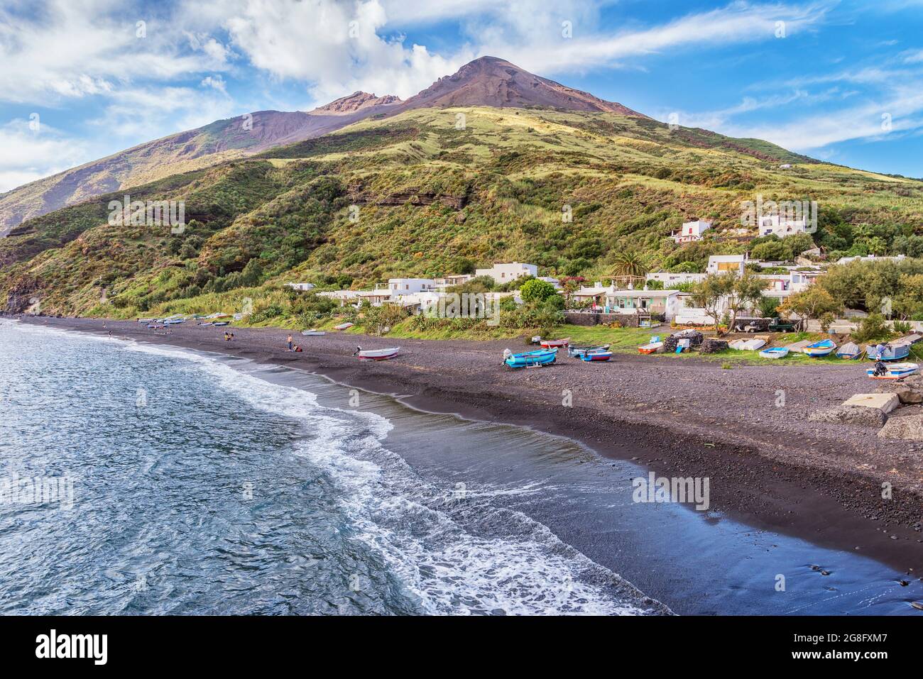 Volcanic beach, Stromboli, Aeolian Islands, UNESCO World Heritage Site ...