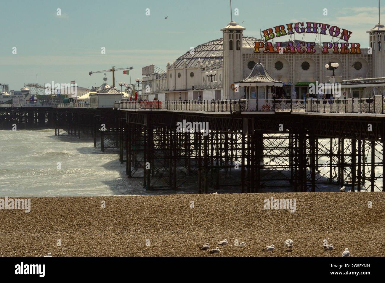 Brighton Pier, known as the Palace Pier, A popular tourist attraction ...