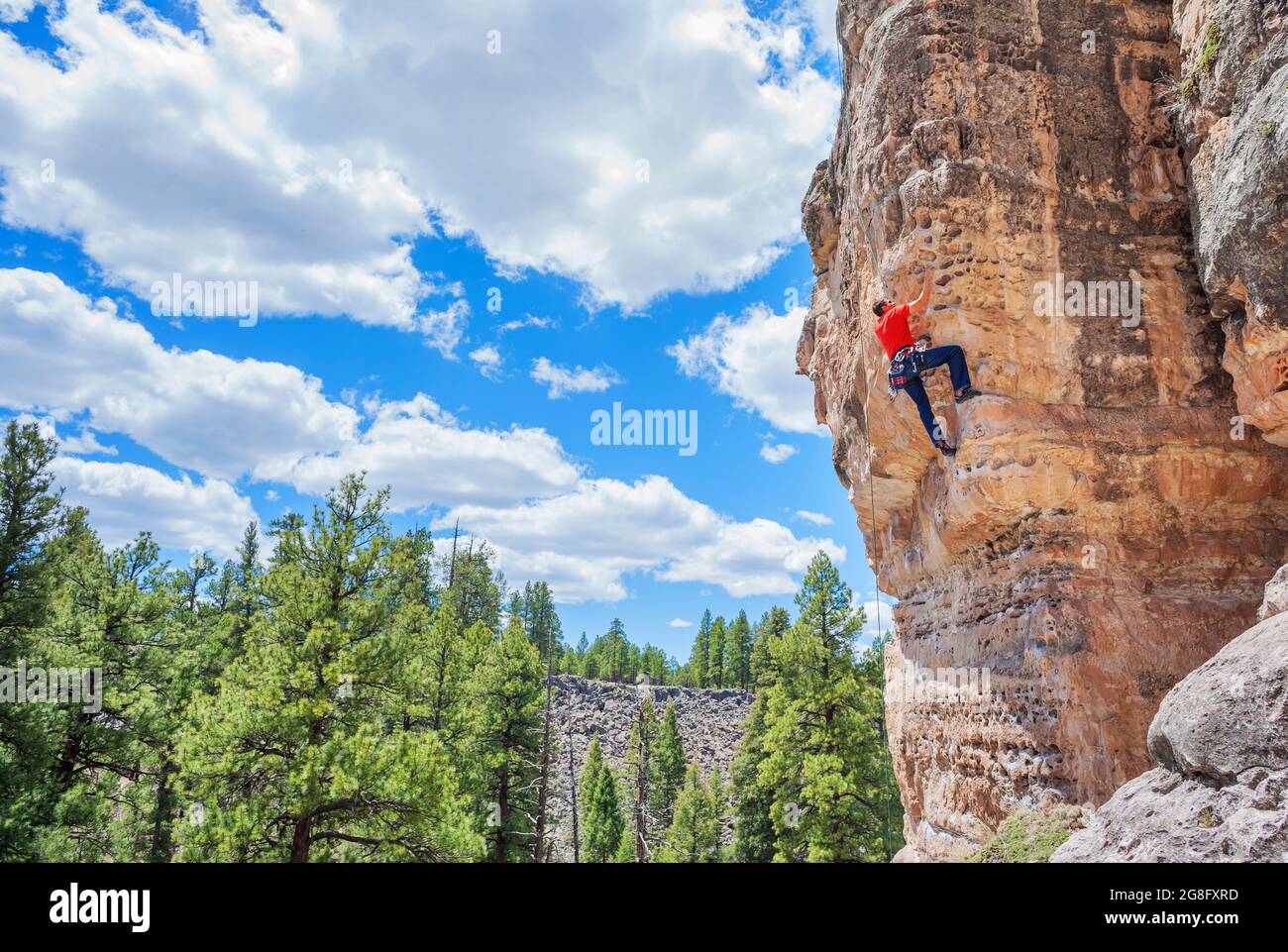 Man rock climbing at The Pit (Le Petit Verdon) in Sandy's Canyon ...