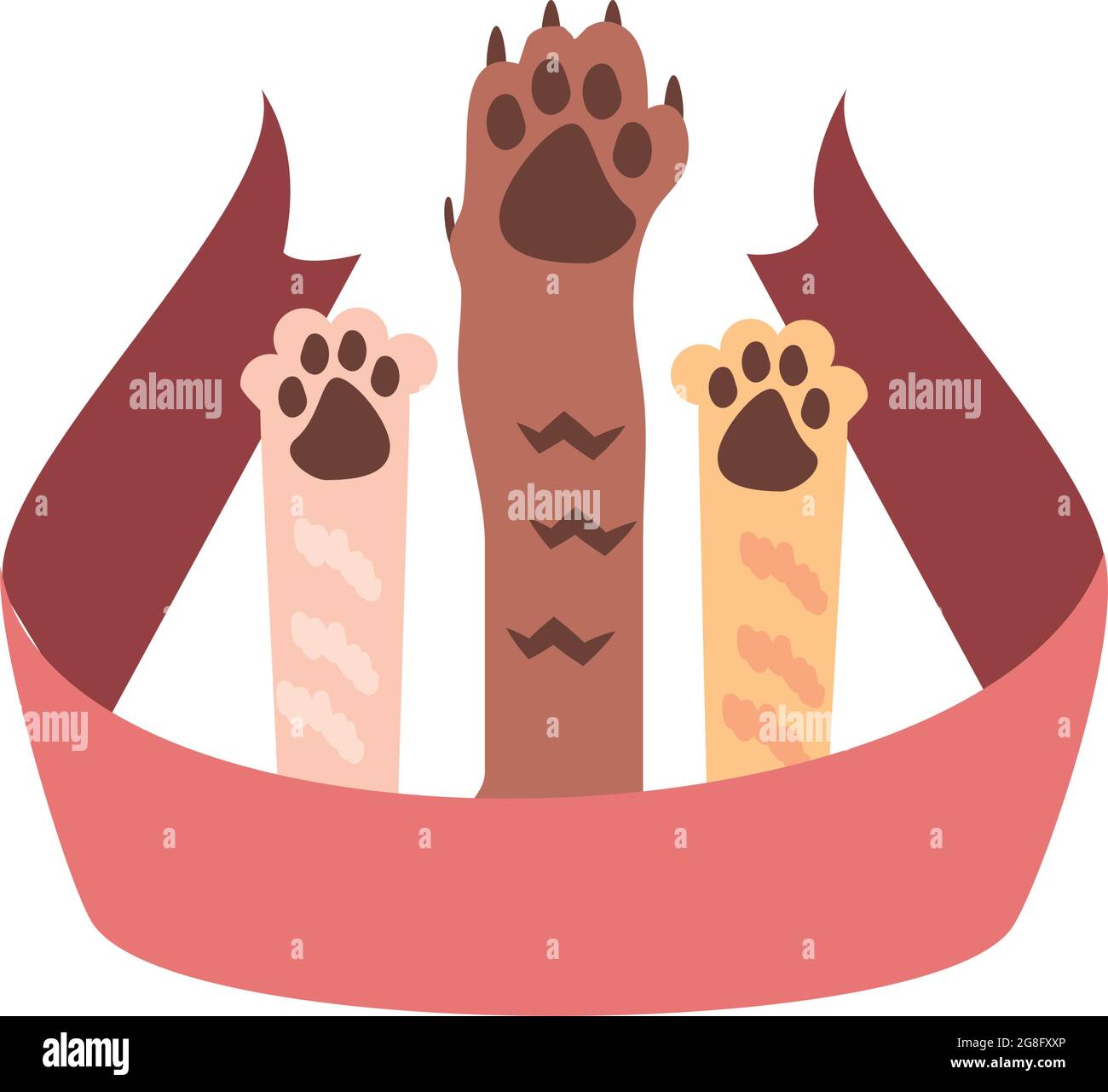 pets paw and ribbon Stock Vector Image & Art - Alamy