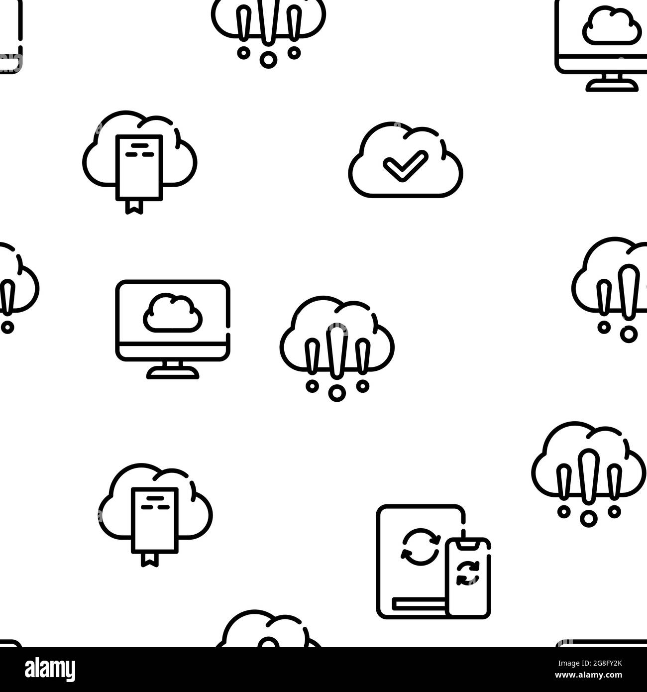 Cloud Service Storage Vector Seamless Pattern Stock Vector Image & Art ...