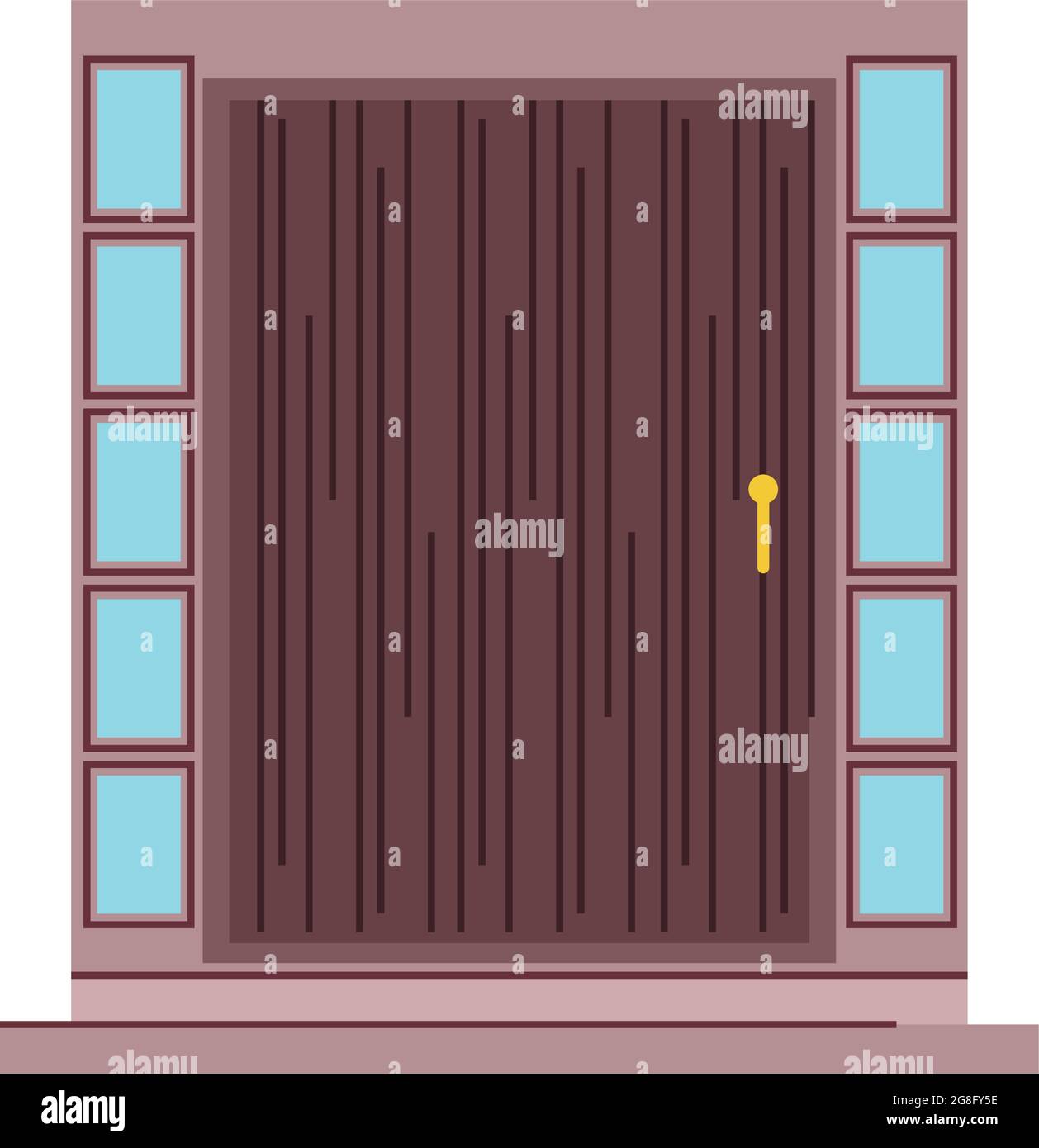 wooden front door Stock Vector Image & Art - Alamy