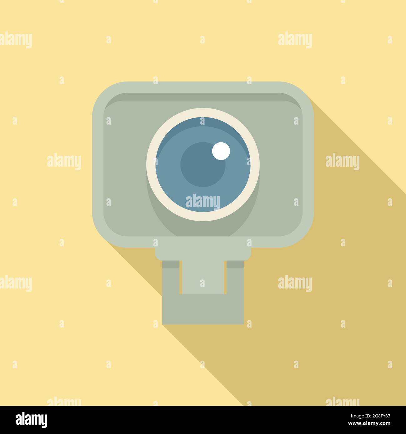 Fish eye camera icon flat vector. Video camcorder. Digital film camera ...