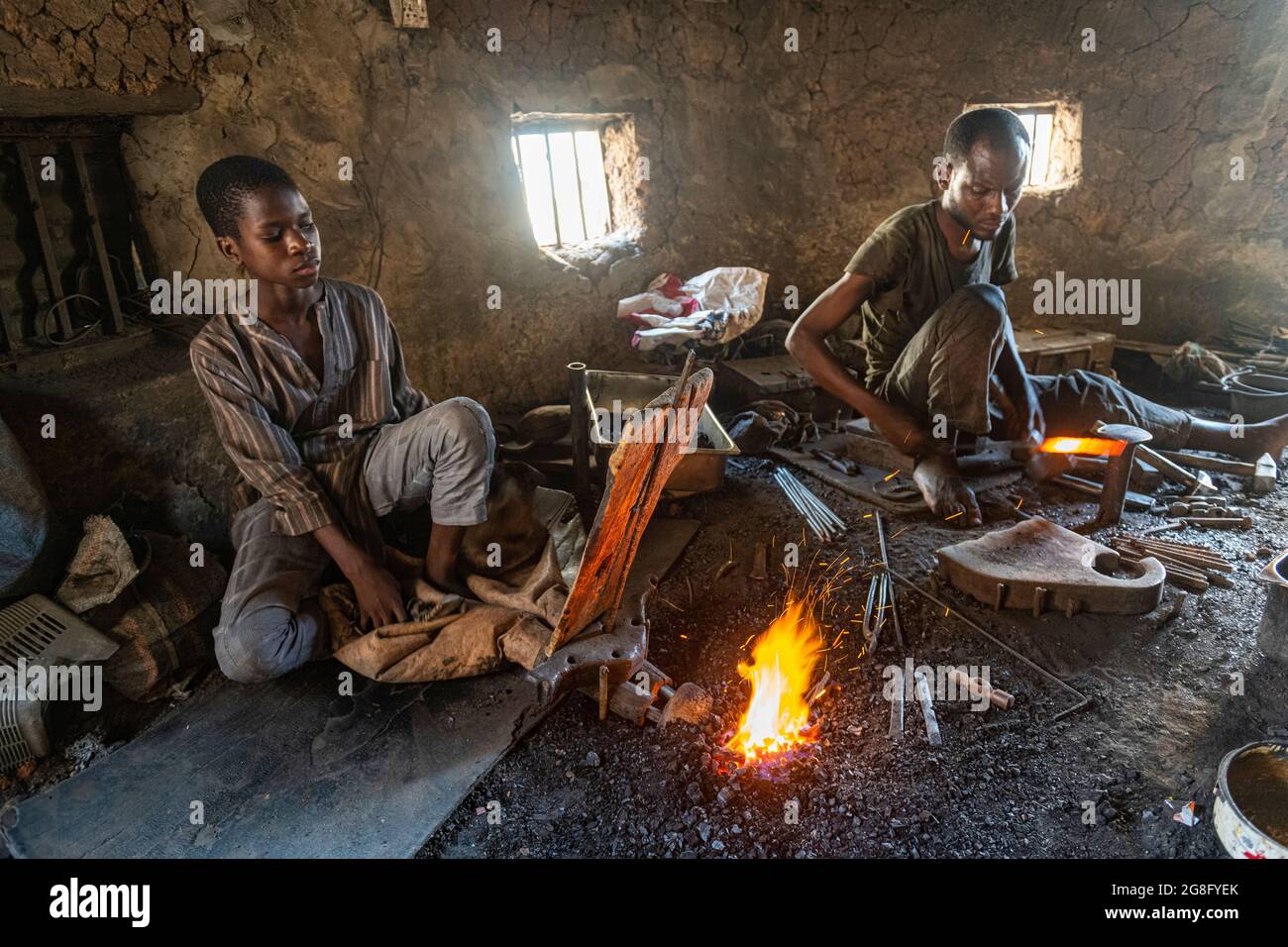 Metal workers in the bazaar, Kano, Kano state, Nigeria, West Africa ...
