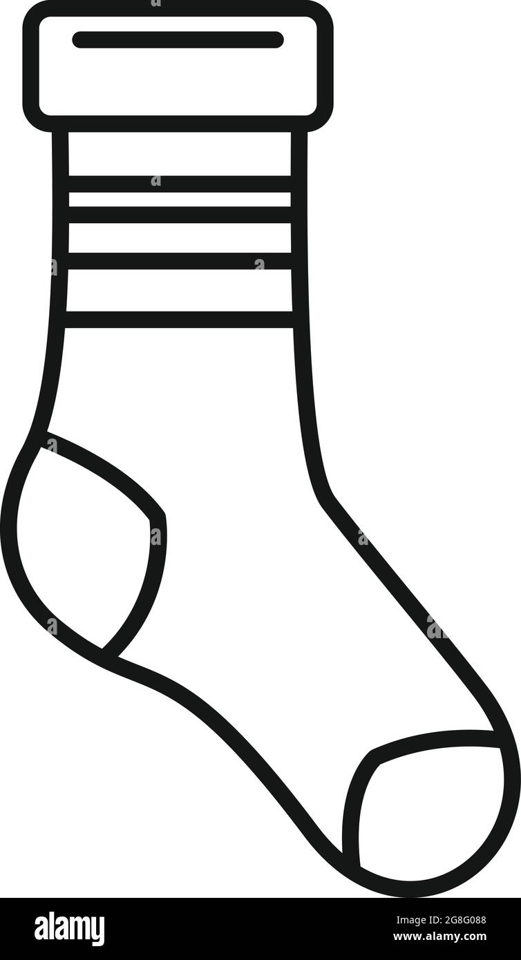 Stinky sock icon outline vector. Cute line sock. Cotton item Stock ...