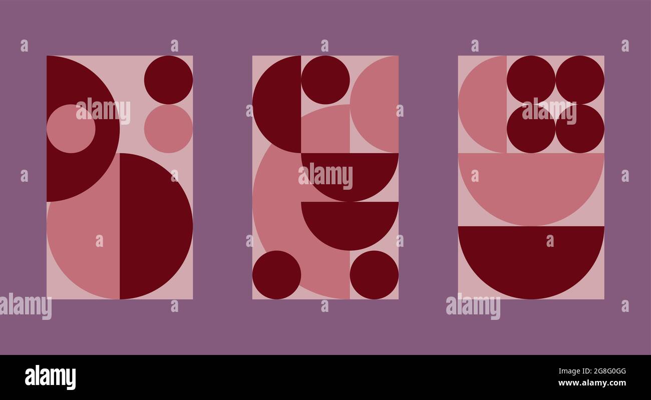 Set of patterns in Bauhaus style for interior posters. Swiss style ...