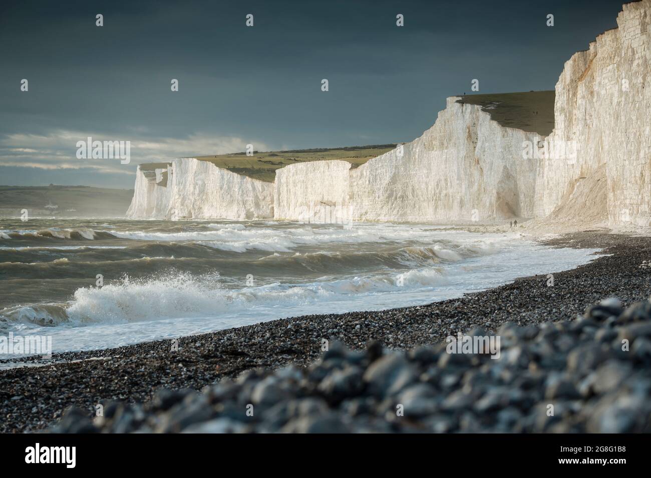 Birling Gap and the Seven Sisters chalk cliffs, East Sussex, South ...