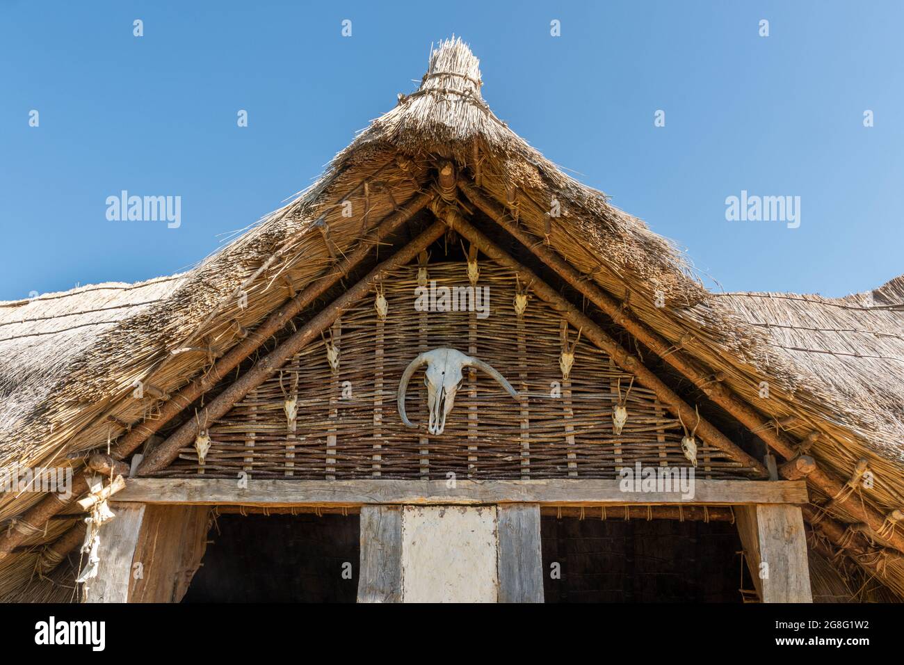 The Stone Age Horton House reconstructed at Butser Ancient Farm open ...