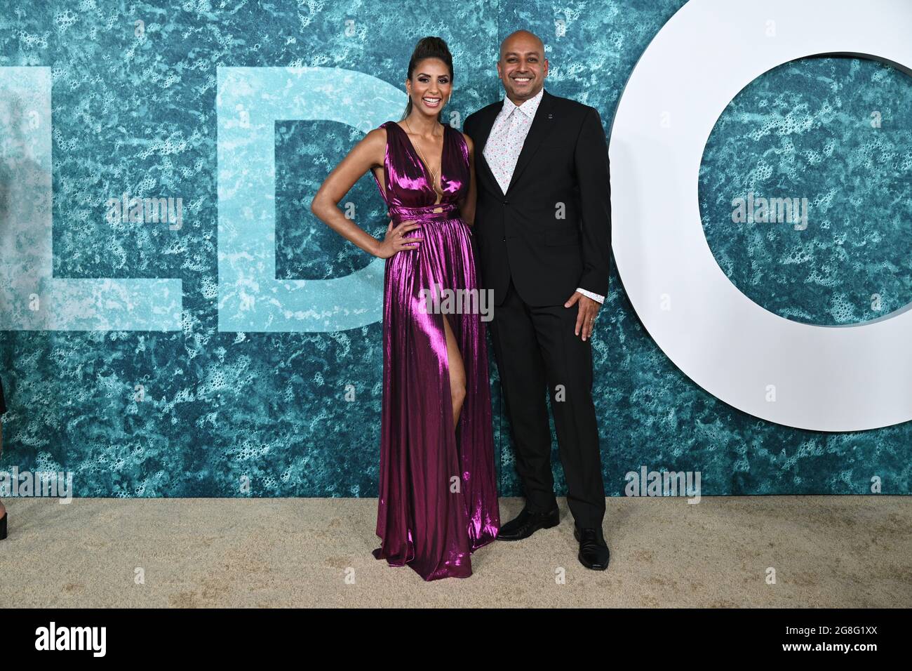 Dr. Mena Rajan and Ashwin Rajan attend the premiere of "Old" at Jazz at ...