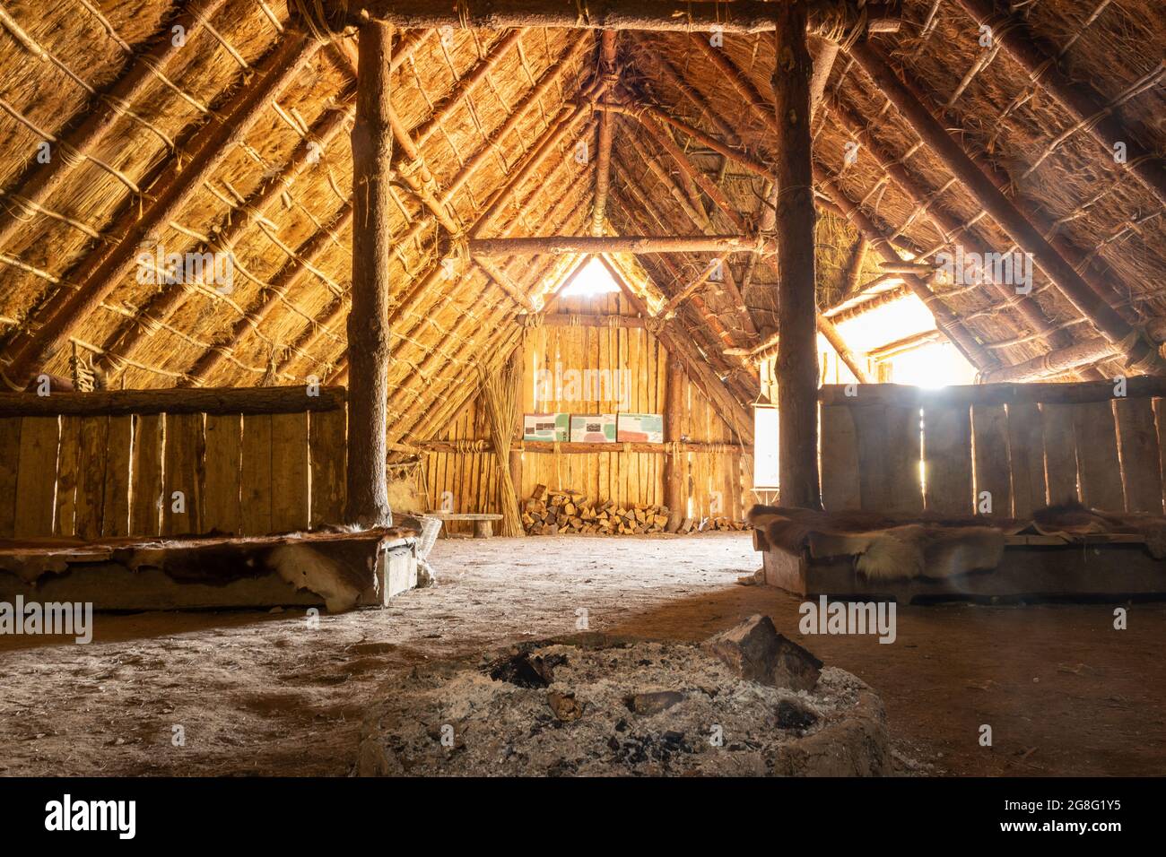 The Stone Age Horton House reconstructed at Butser Ancient Farm open ...