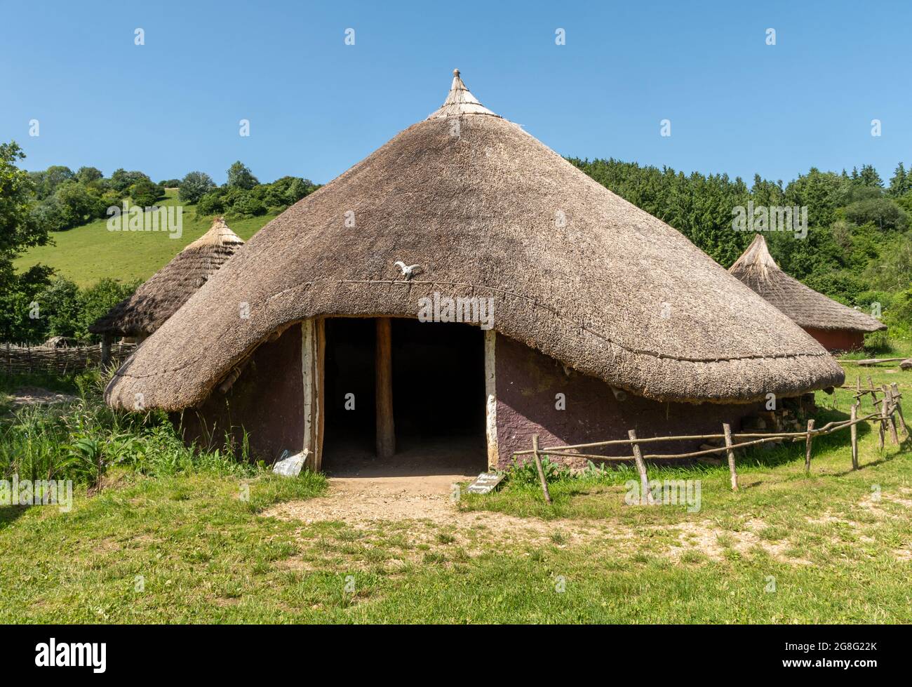 The iron age Moel Y Gerddi roundhouse reconstructed at Butser Ancient ...