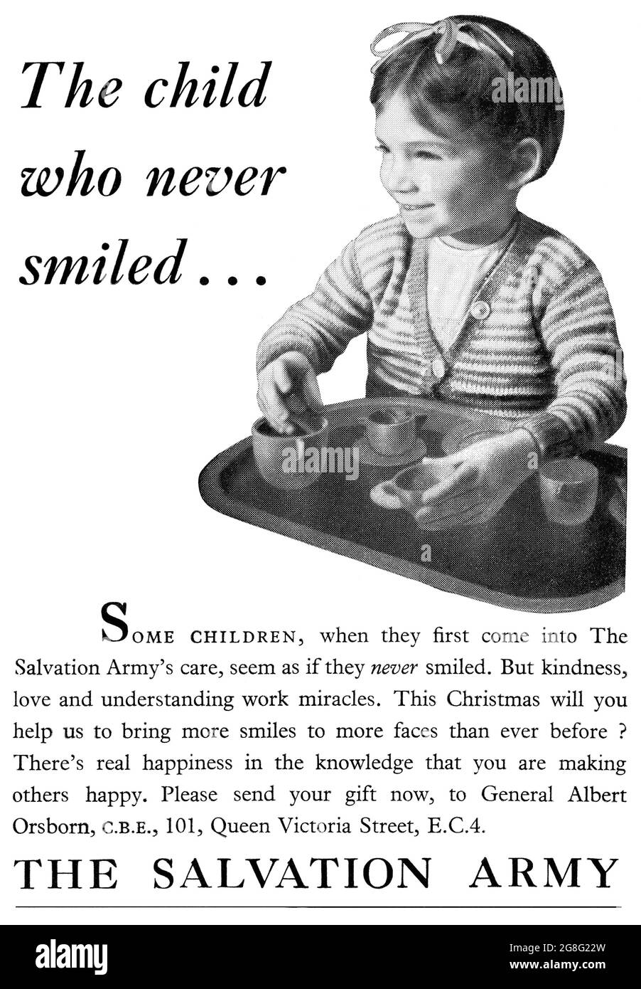 1948 British advertisement for the Salvation Army Stock Photo - Alamy