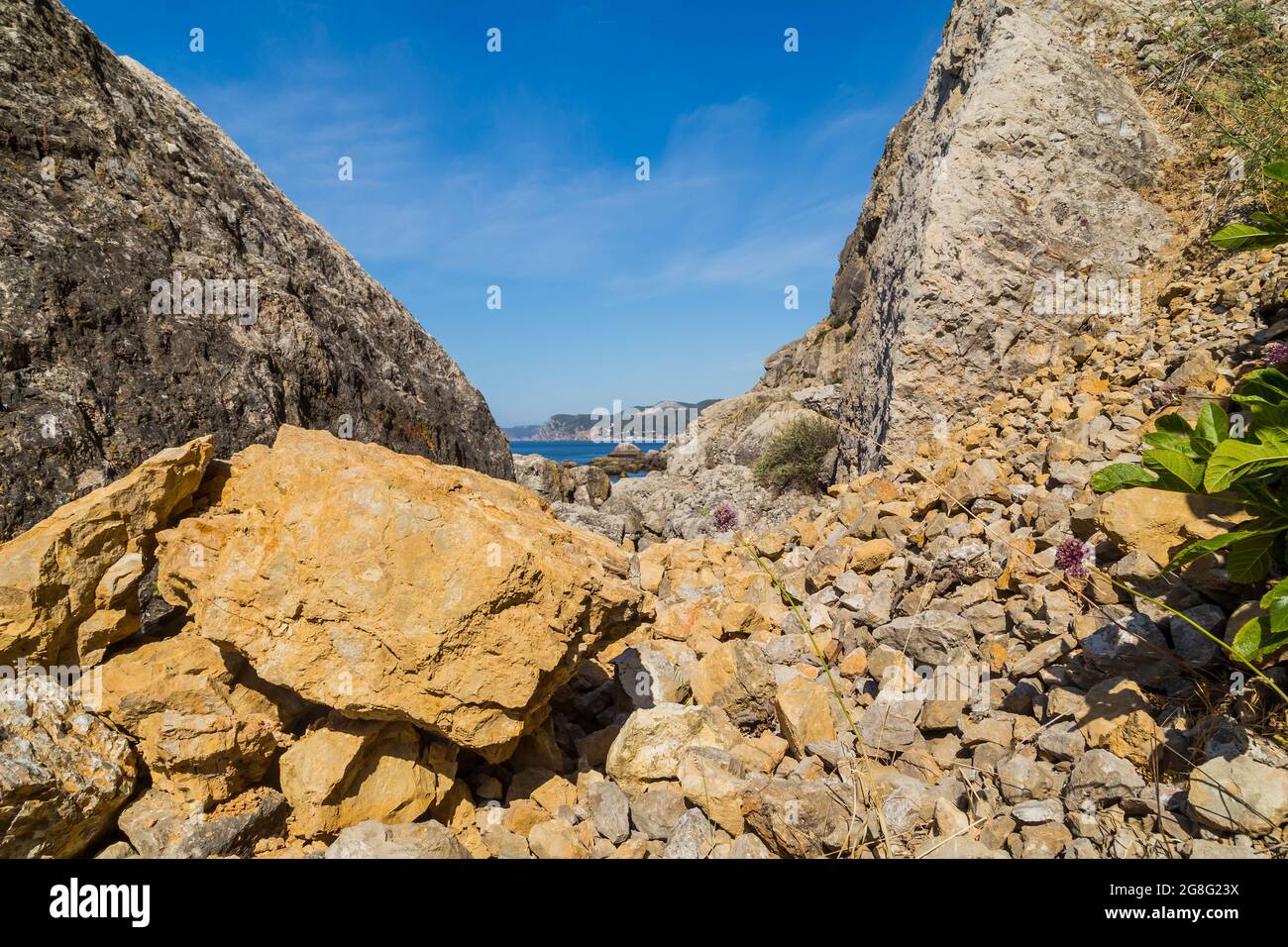 Beautiful landscape view of the National Park Arrabida in Setubal ...