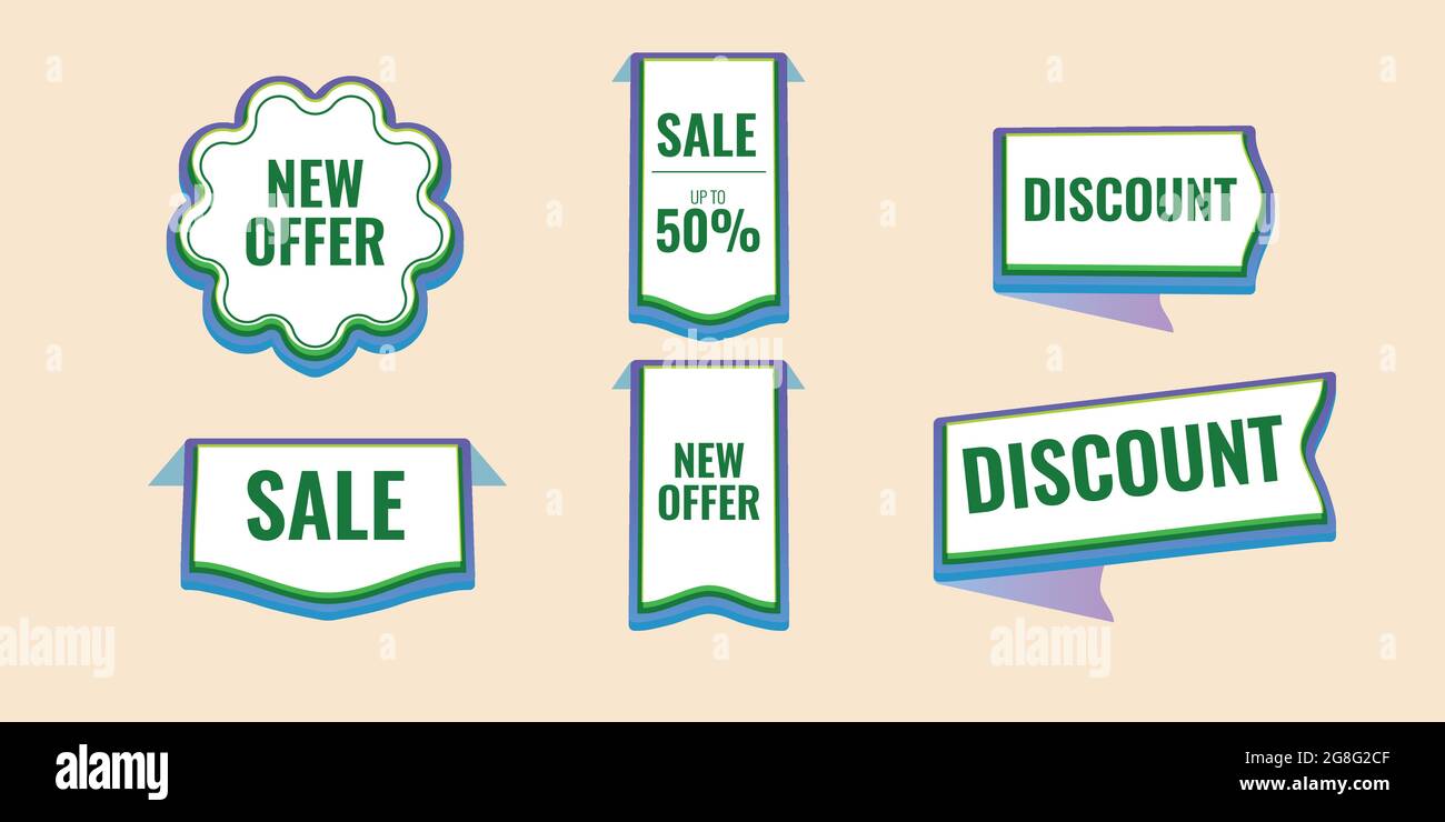 Sale banners isolated discount Stock Vector Images - Alamy