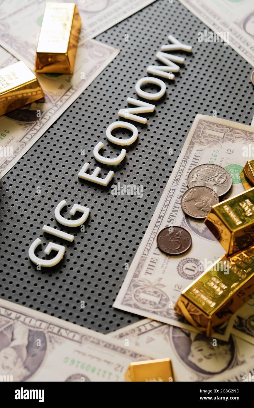 concept image of Gig Economy background Stock Photo - Alamy