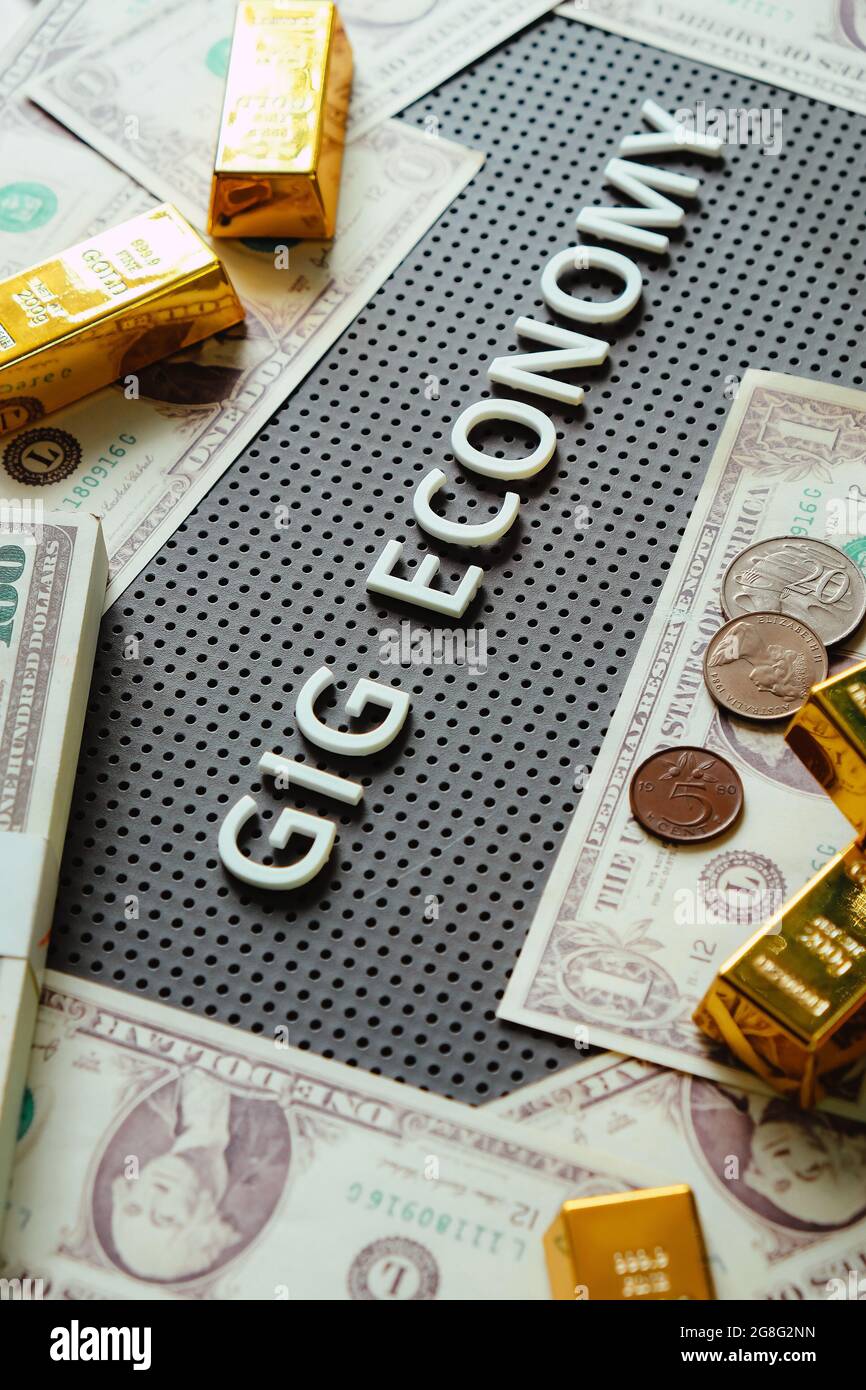 concept image of Gig Economy background Stock Photo - Alamy