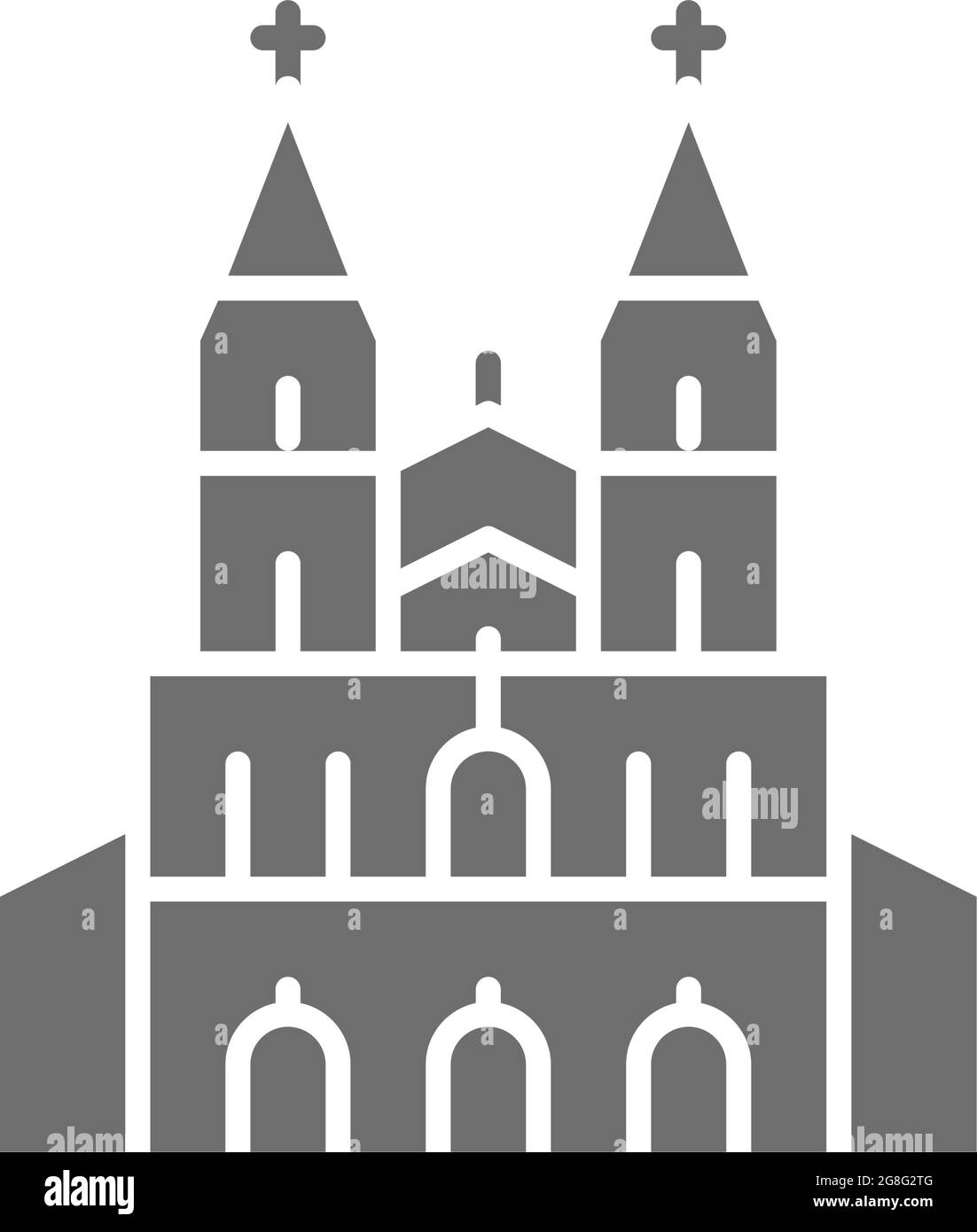 Cologne Cathedral, landmark of German grey icon Stock Vector Image ...