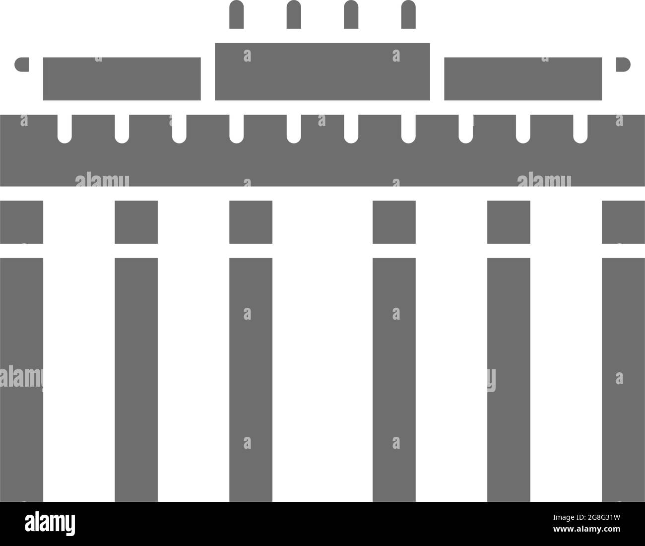 Brandenburg Gate, landmark of Berlin, German grey icon Stock Vector ...