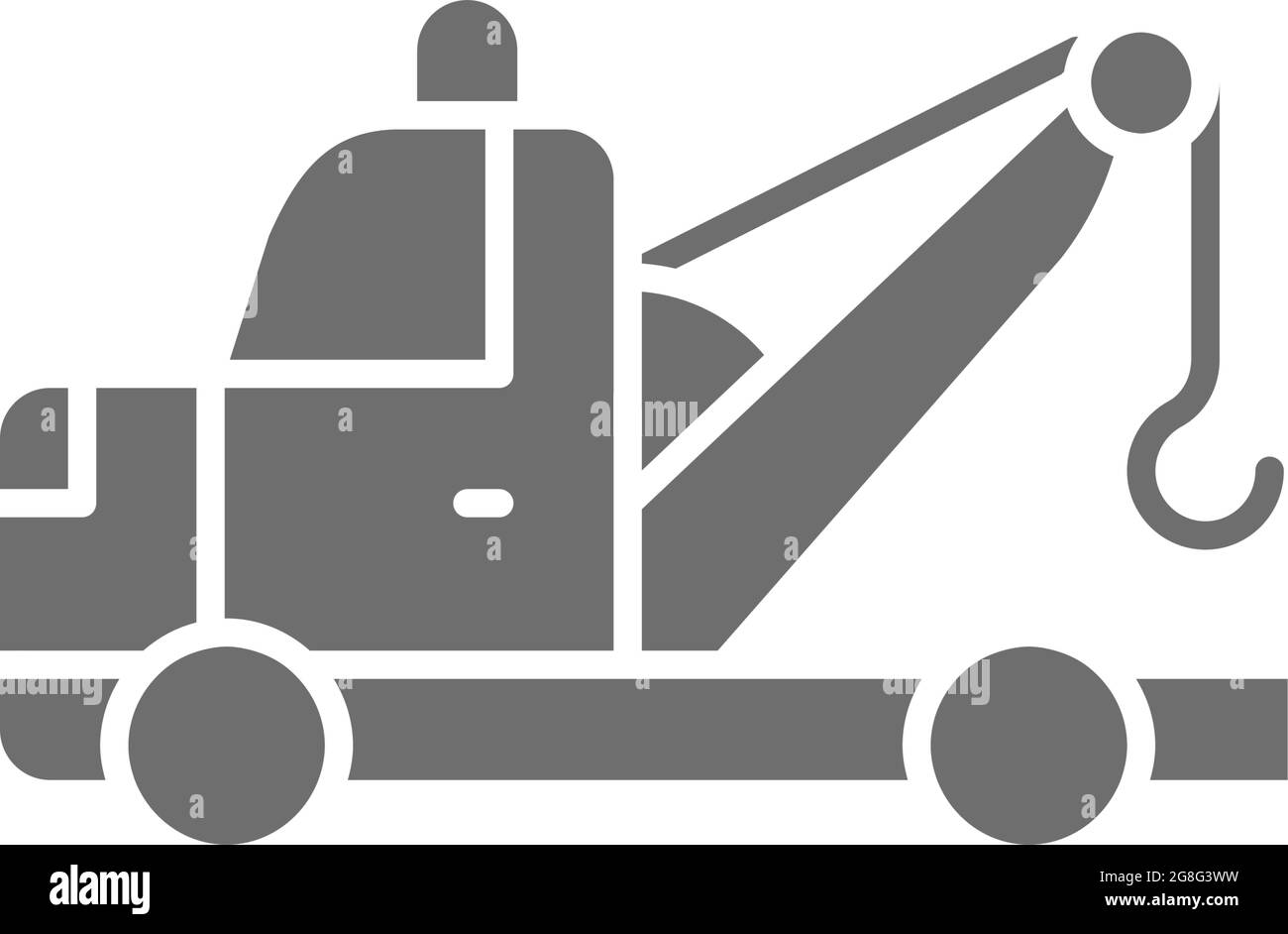 Tow truck grey icon. Isolated on white background Stock Vector Image ...