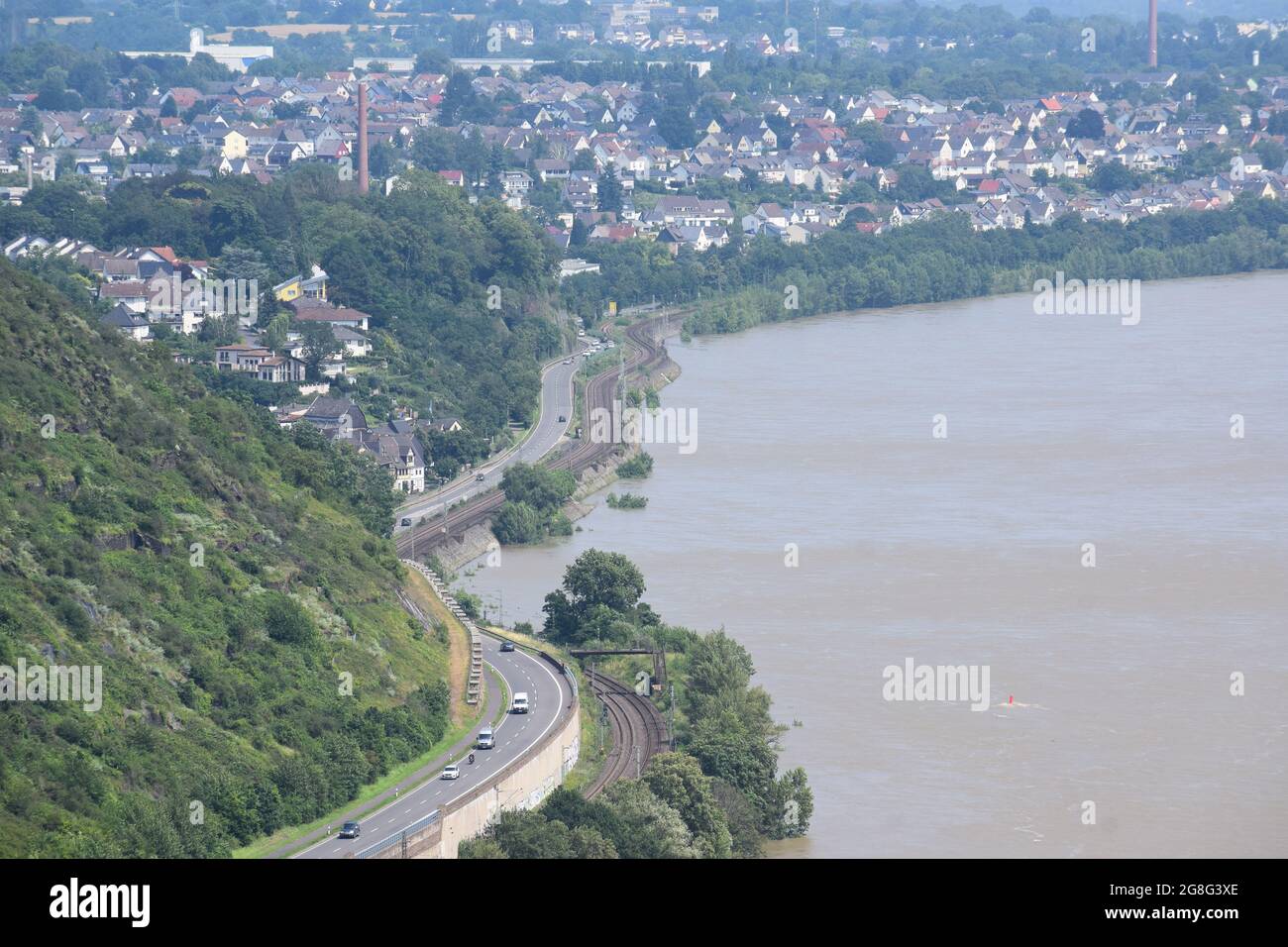 Rhine valley road at the the flood 2021 Stock Photo - Alamy