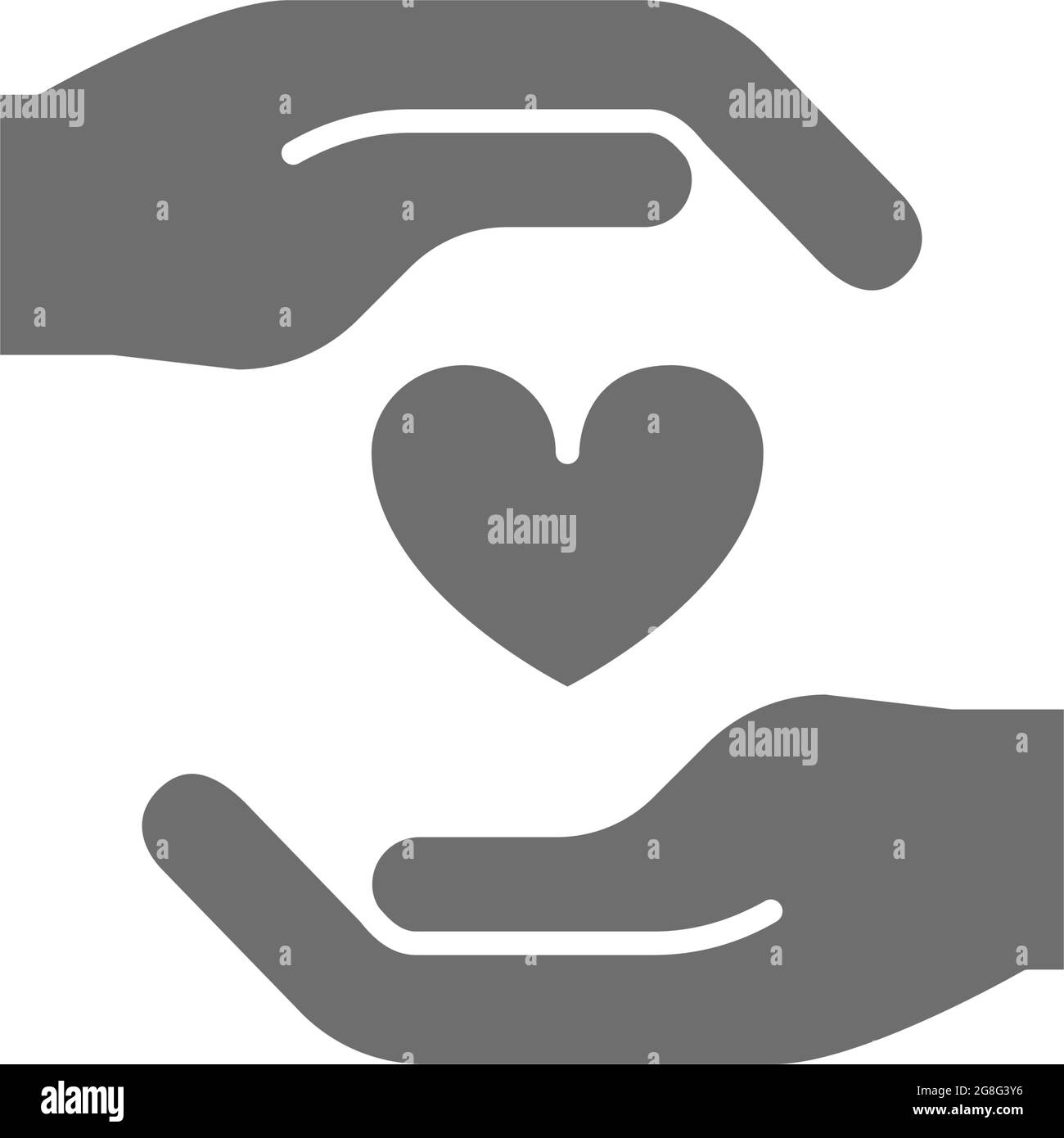 Charity, organs donation, heart protection grey icon Stock Vector Image ...