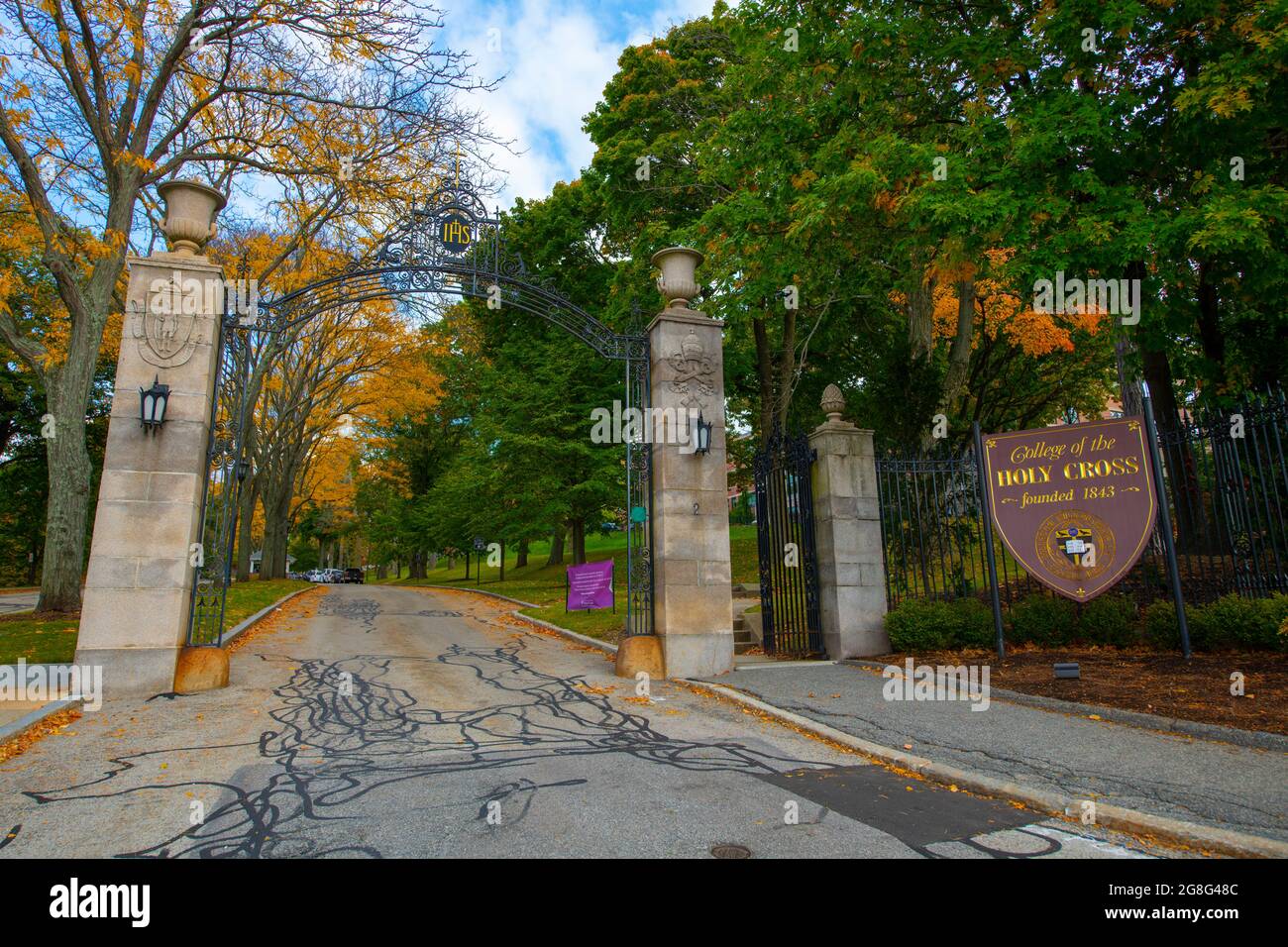 College of the Holy Cross main entrance at 1 College Street in ...