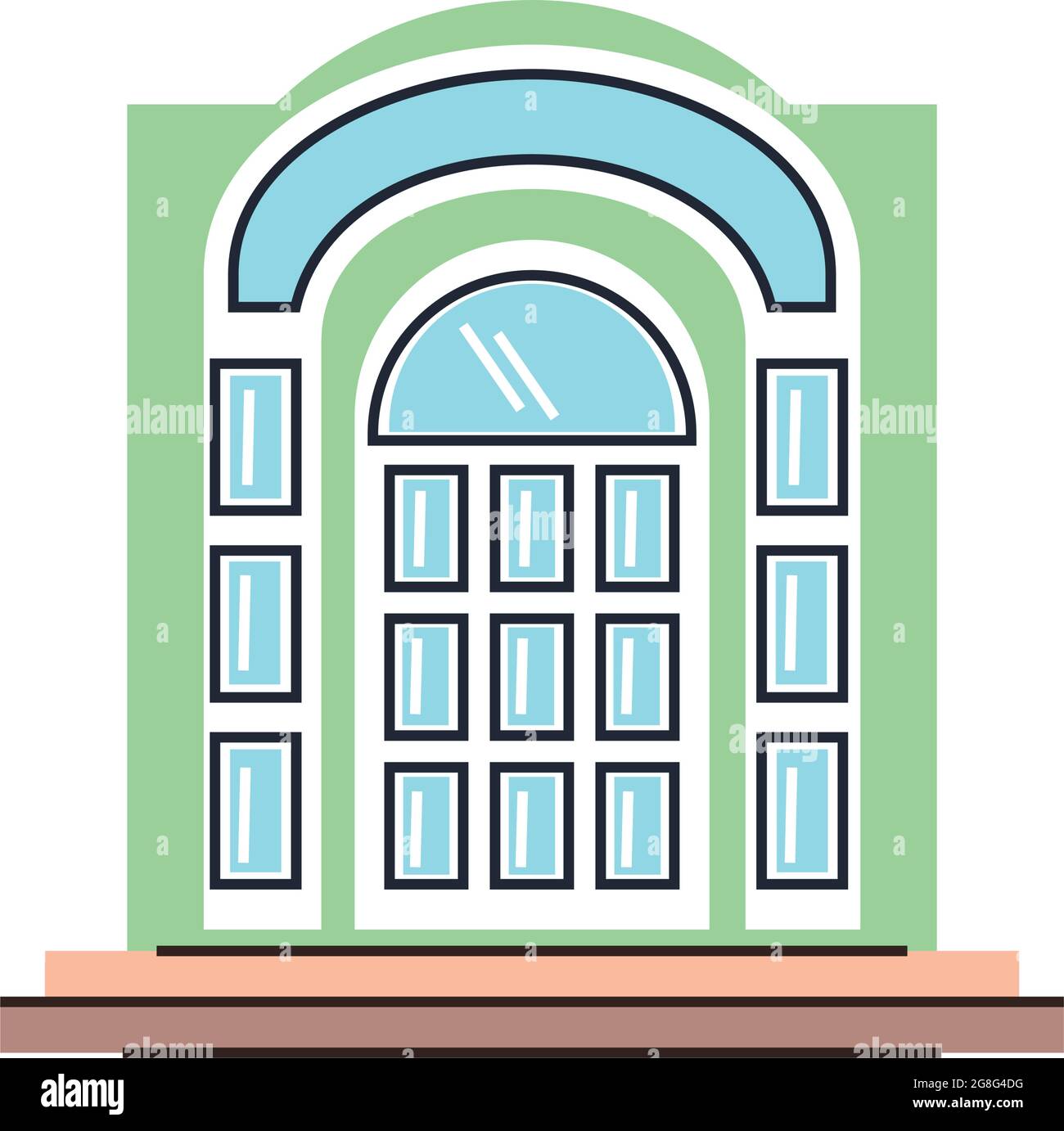 arch door with glass Stock Vector Image & Art - Alamy