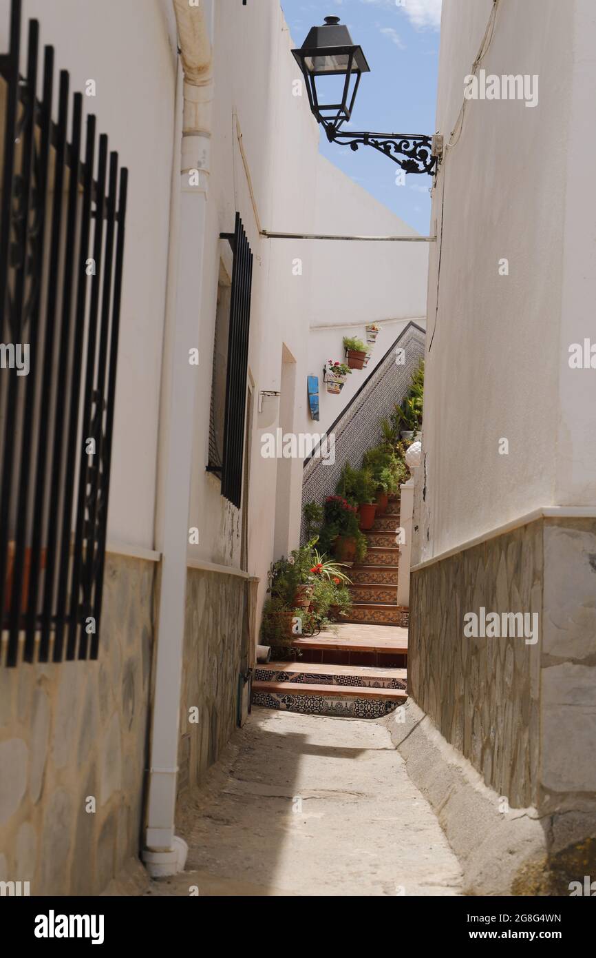 Arboleas village street view in the old center Stock Photo - Alamy