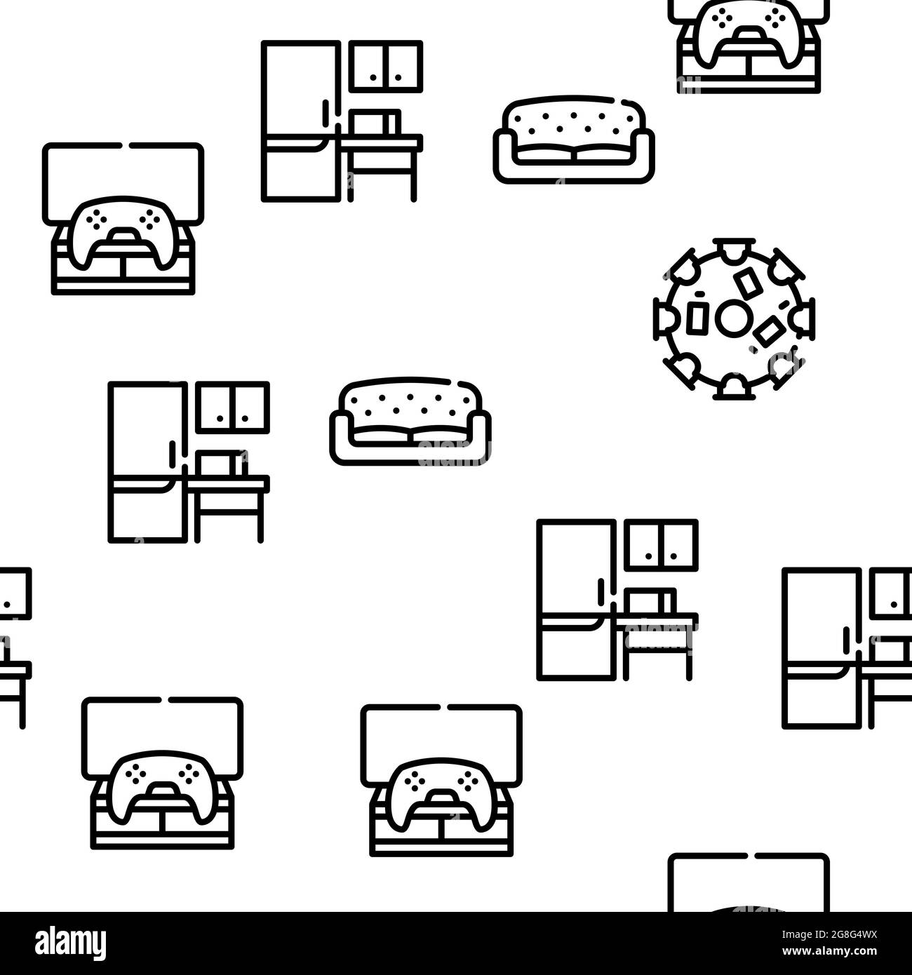 Coworking Work Office Vector Seamless Pattern Stock Vector Image & Art ...