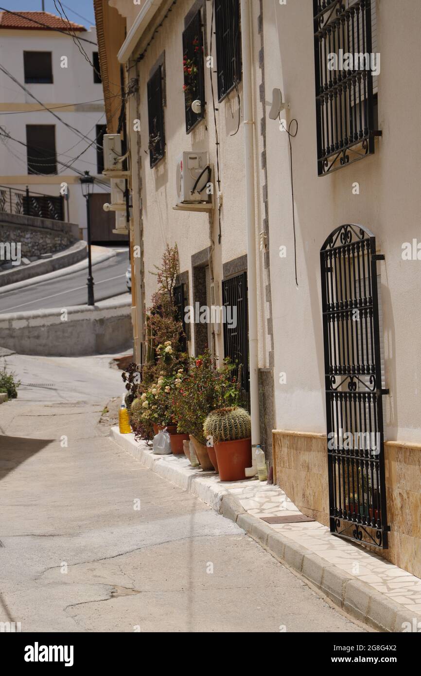 Arboleas village street view in the old center Stock Photo - Alamy