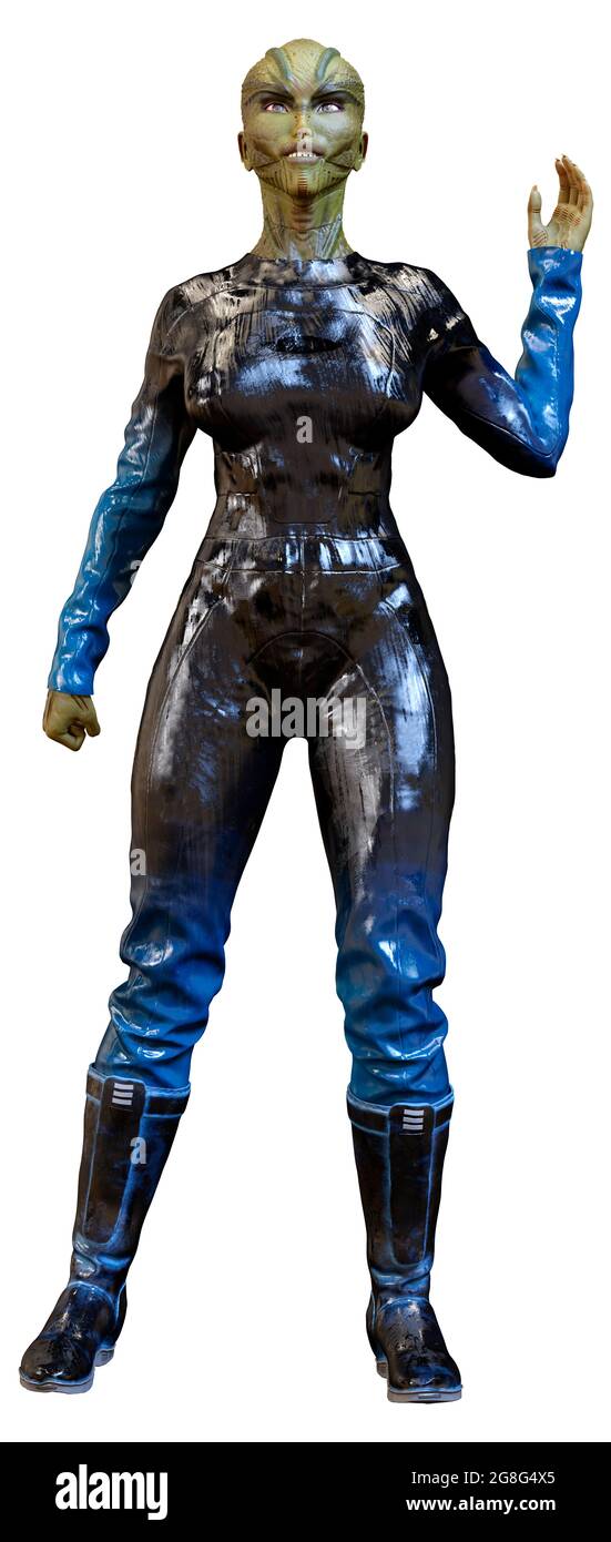 3D rendering of a female alien isolated on white background Stock Photo ...