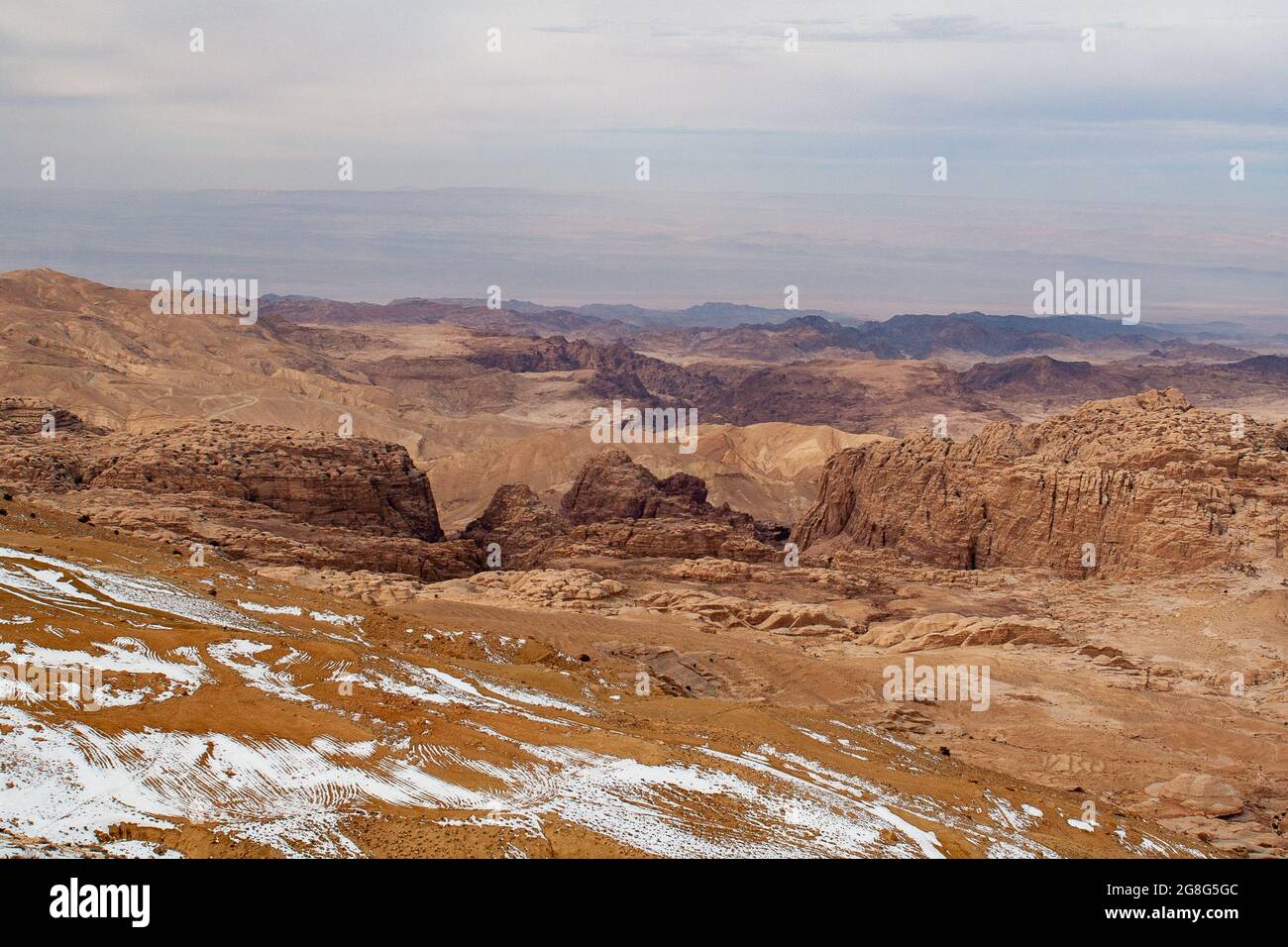 snow in the Wadi Rum desert Jordan Stock Photo - Alamy