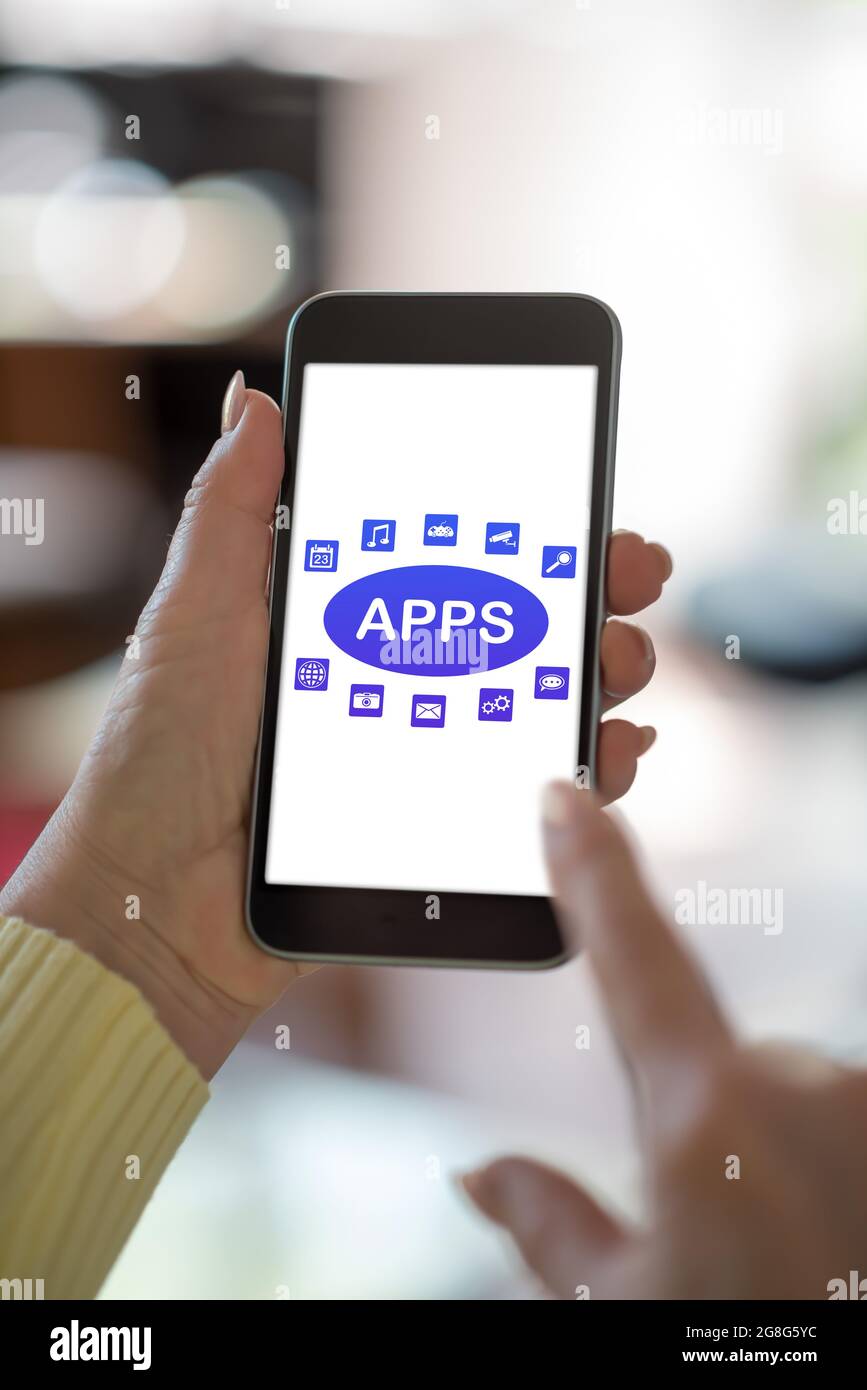 Smartphone screen displaying an apps concept Stock Photo - Alamy