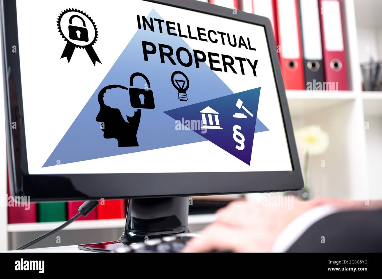 Intellectual property concept shown on a computer screen Stock Photo ...
