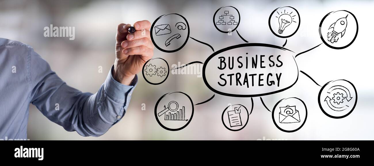 Man drawing a business strategy concept Stock Photo - Alamy