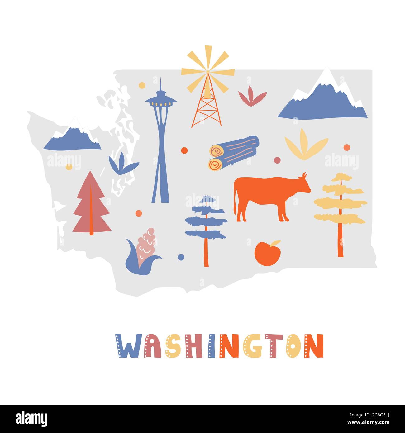 Clipart Washington State Map
