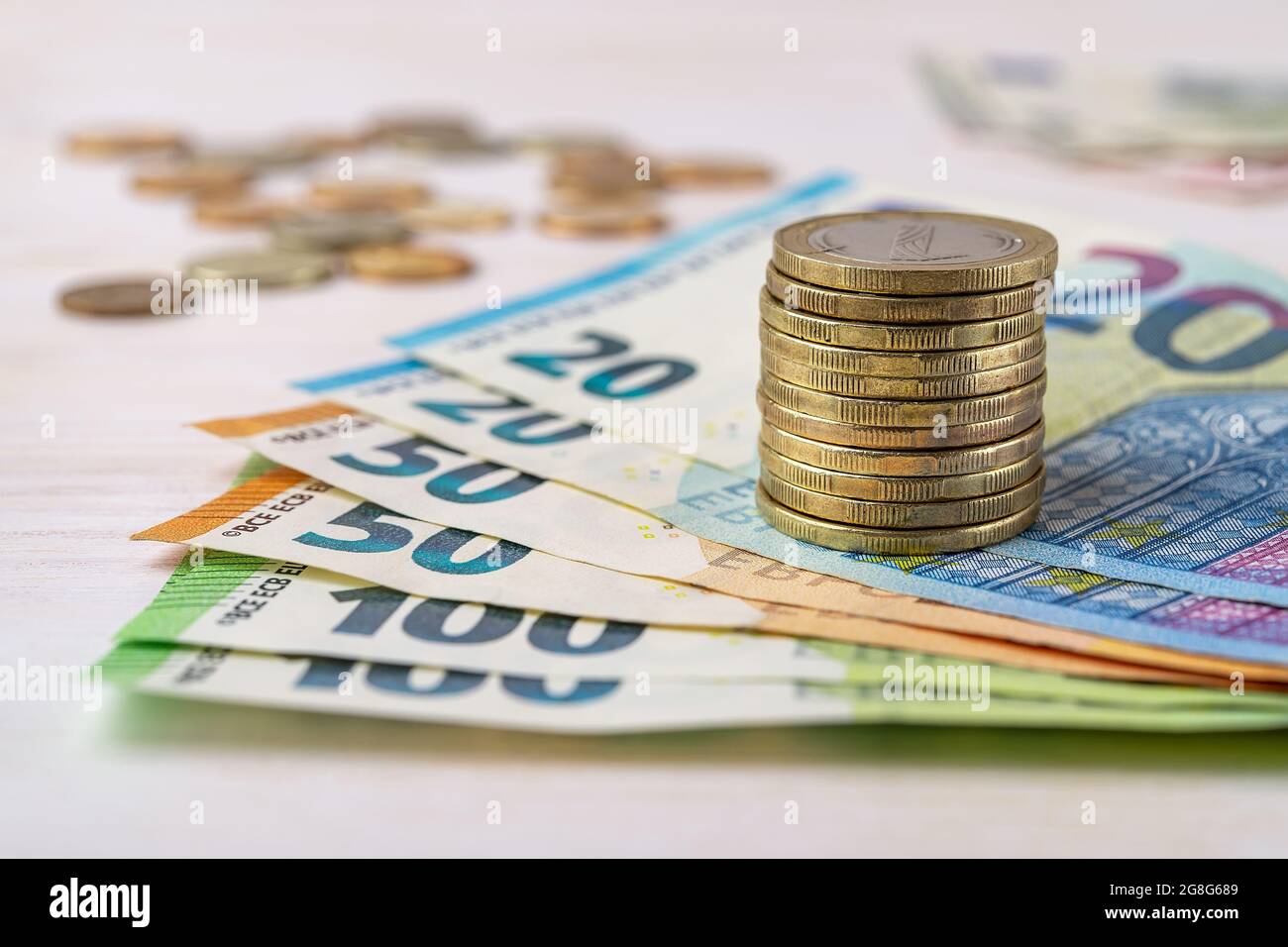 Banknotes In Fan And Coins High Resolution Stock Photography and Images ...