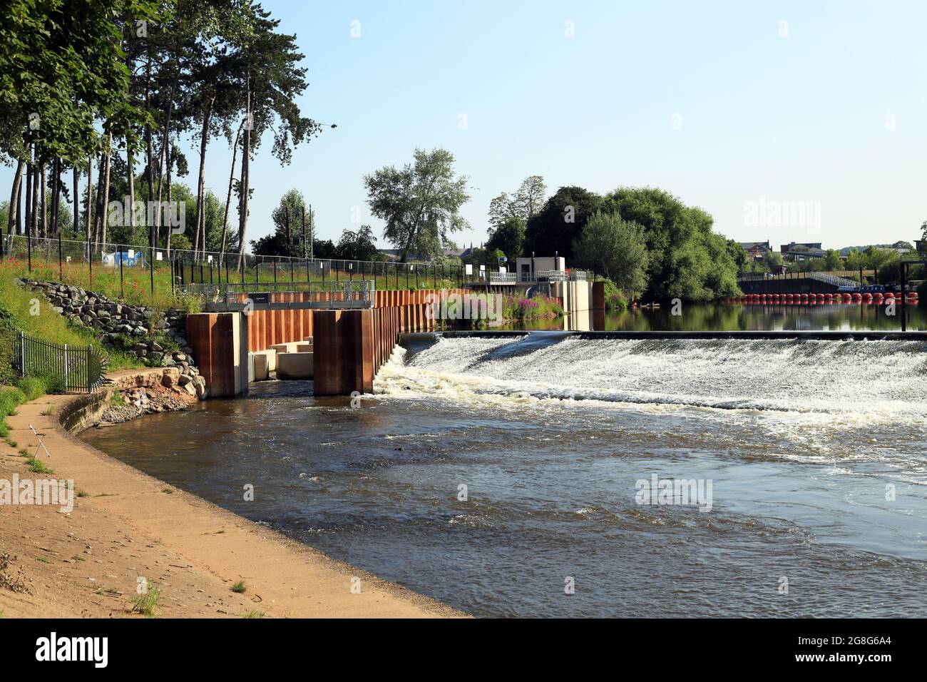 The Diglis fish pass on the river Severn at Worcester, Worcestershire ...