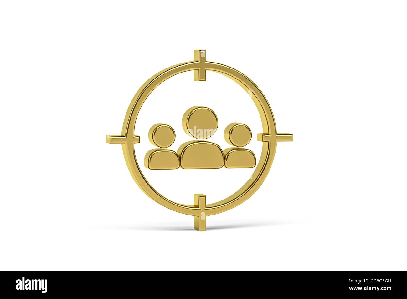 Golden 3d headhunter icon isolated on white background - 3d render ...