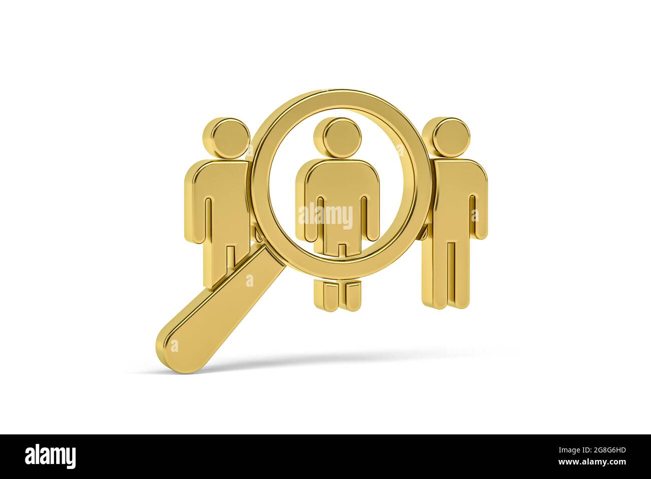 Golden 3d headhunter icon isolated on white background - 3d render ...