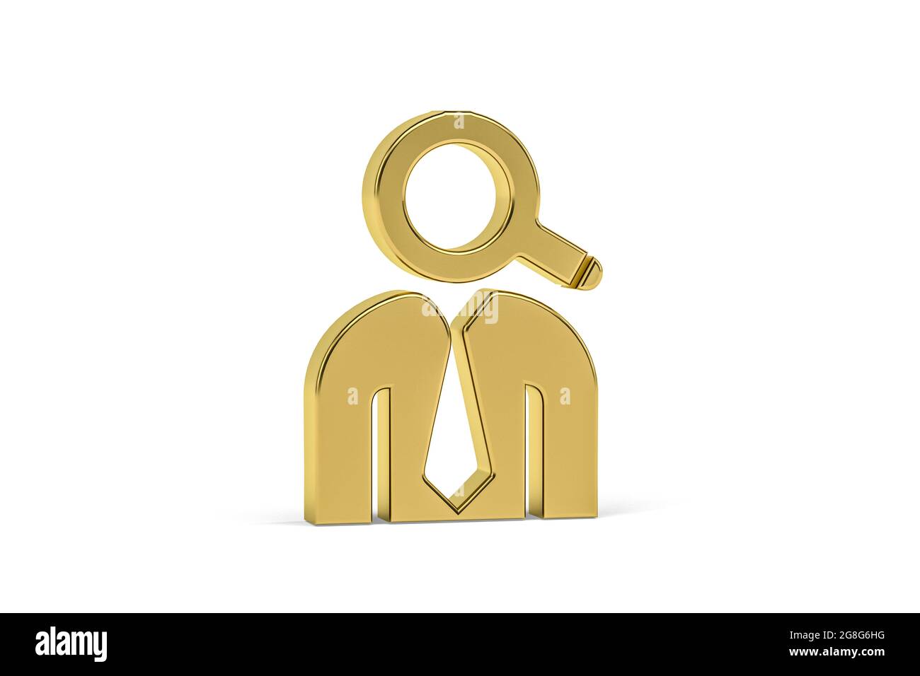 Golden 3d headhunter icon isolated on white background - 3d render ...