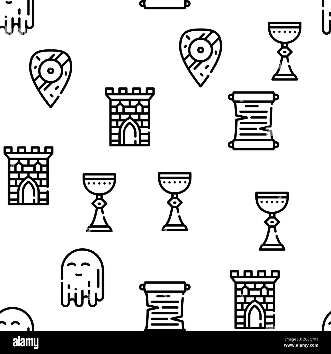 Medieval Middle Age Vector Seamless Pattern Stock Vector Image & Art ...