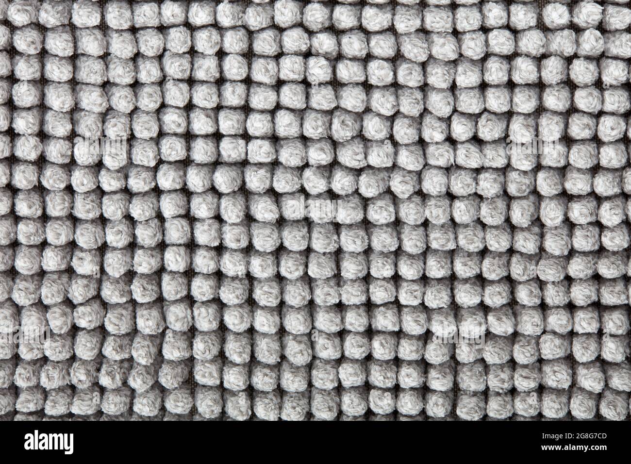 Gray, soft bath mat texture background in natural cotton Stock Photo ...